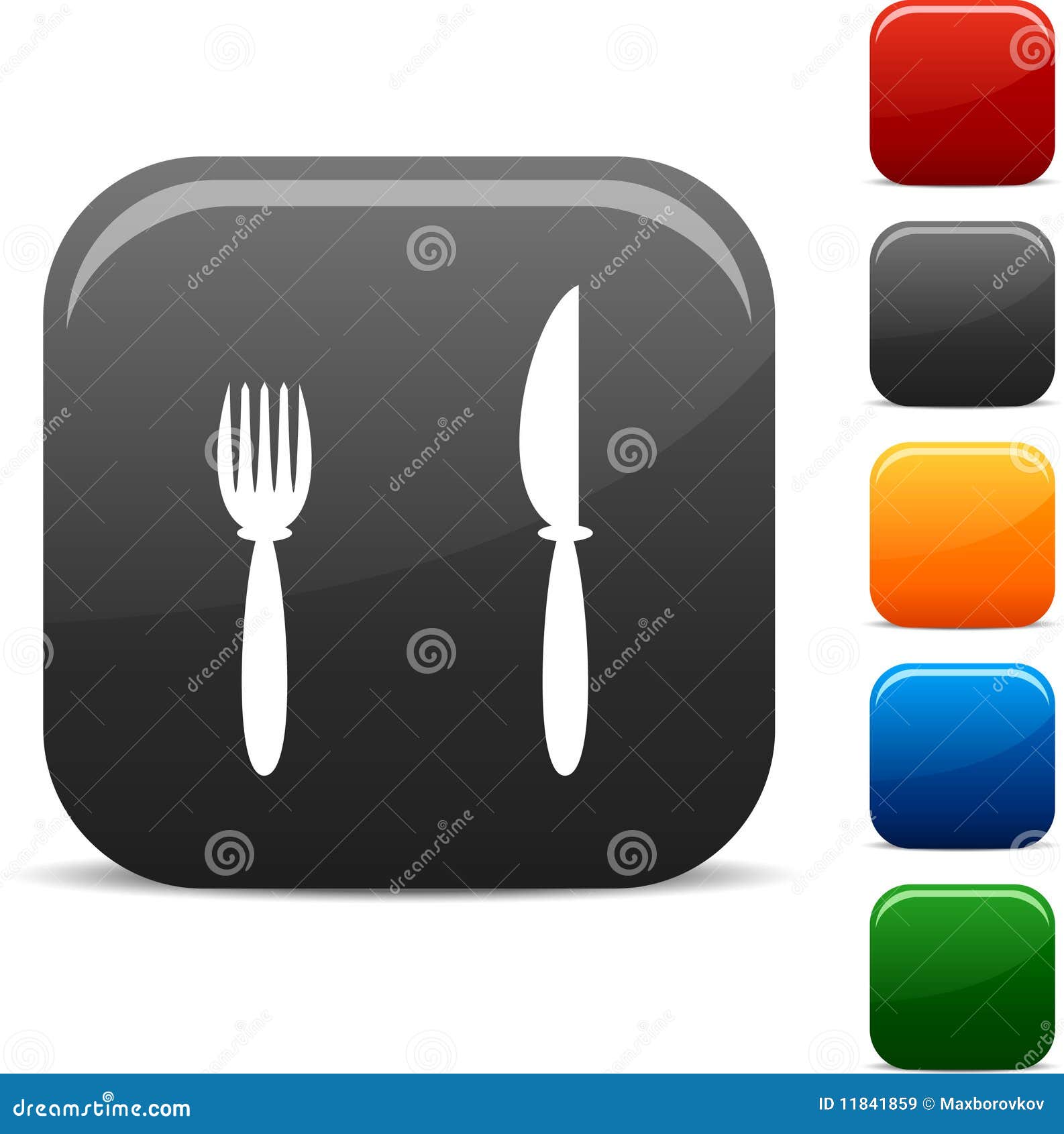 Dinner icons. stock vector. Illustration of sign, glossy - 11841859