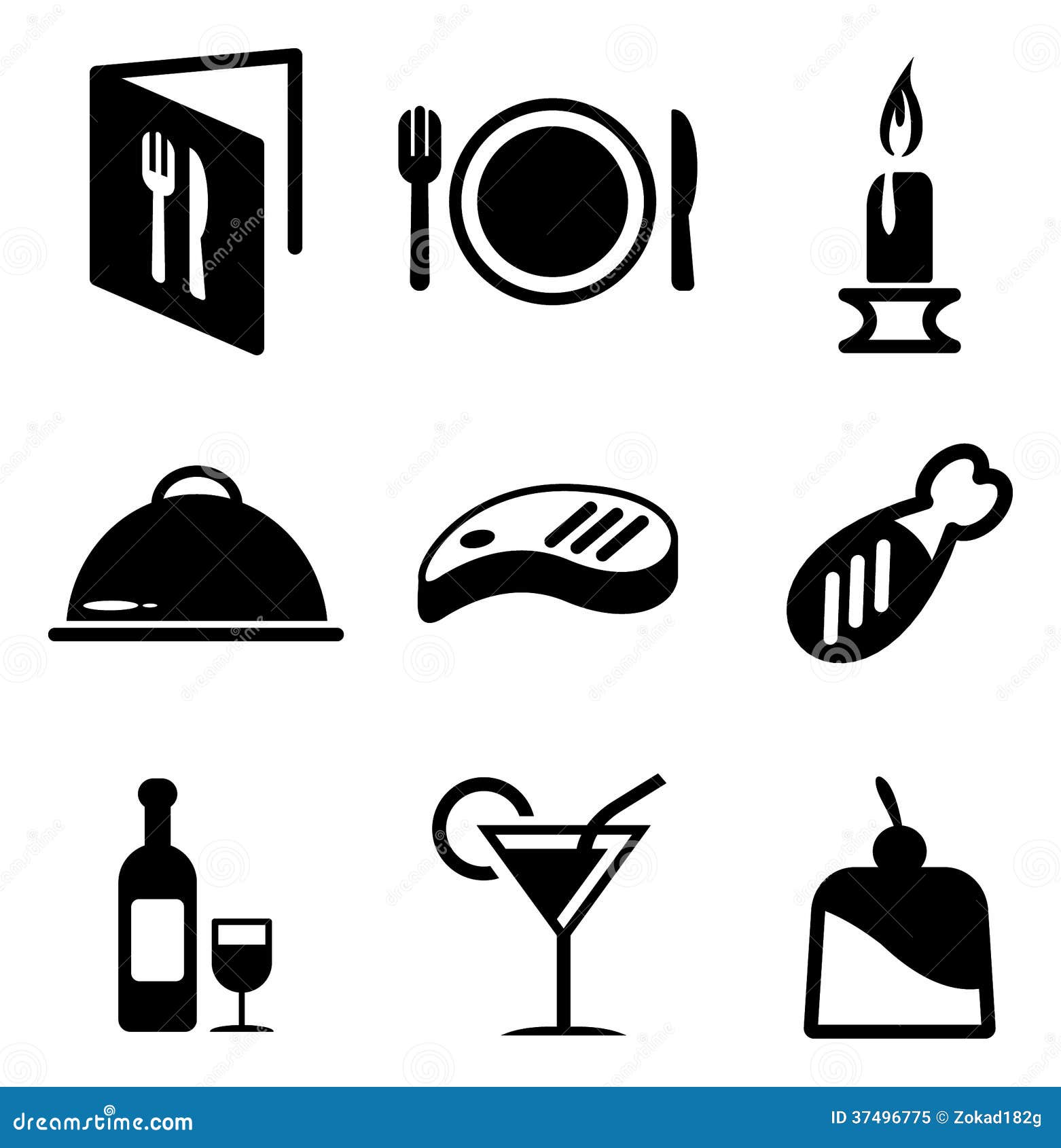 Dinner Icons stock illustration. Illustration of cherry - 37496775