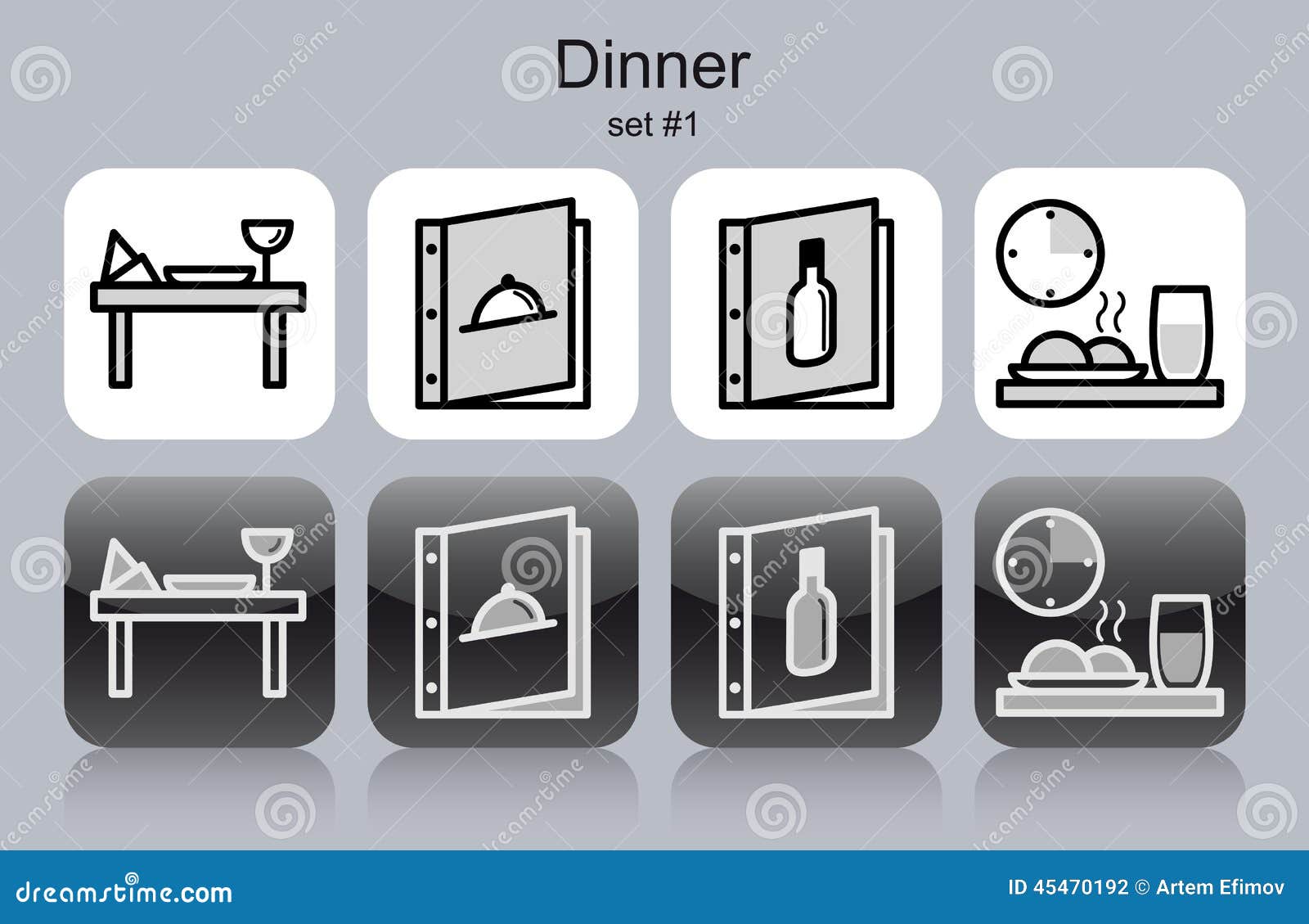 Dinner icons stock vector. Illustration of painting, symbol - 45470192