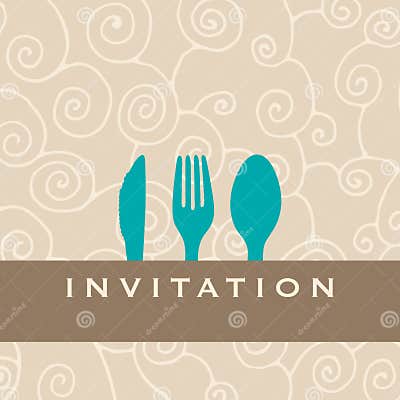 Dinner invitation stock vector. Illustration of label - 4356277