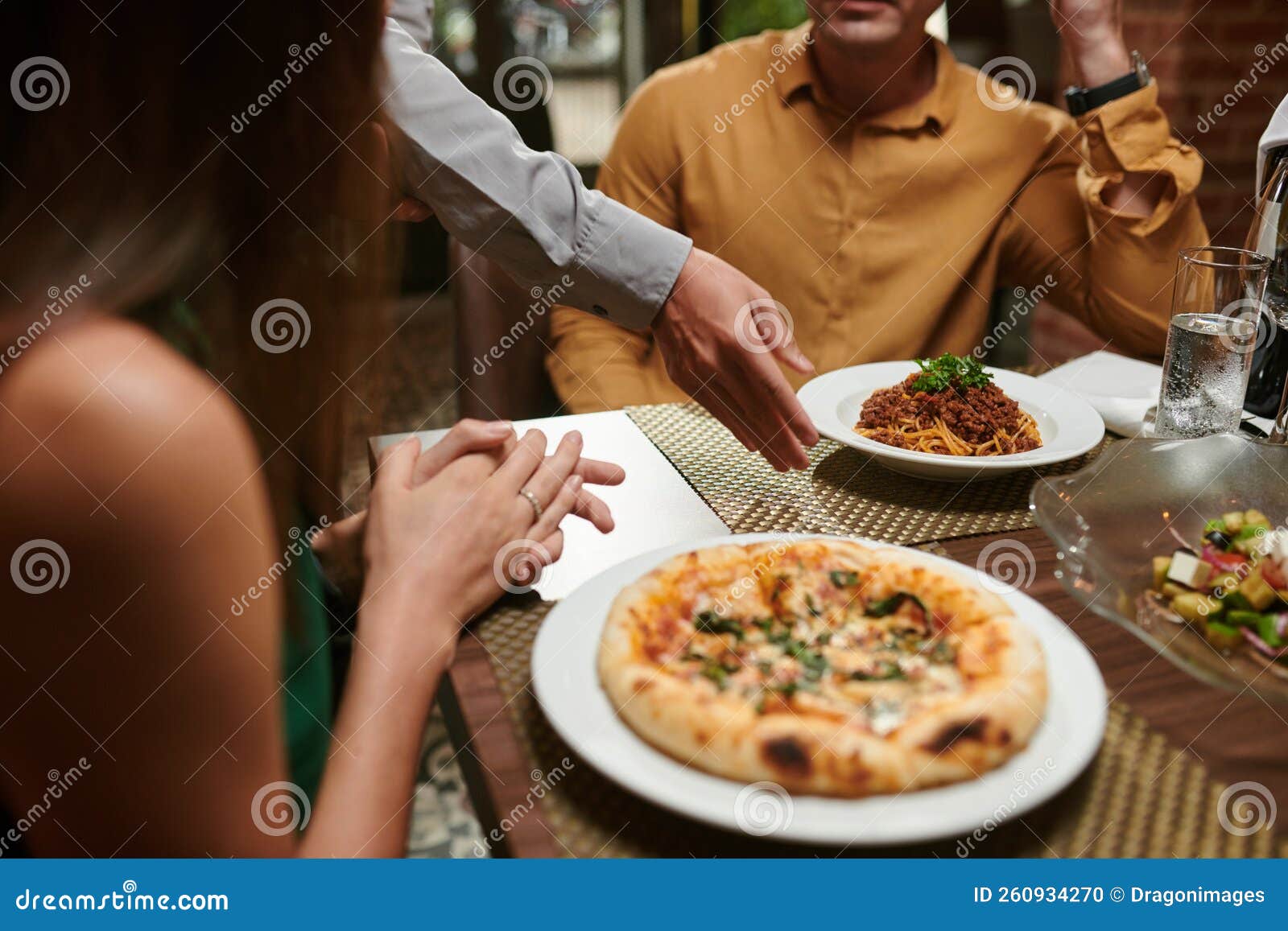 Dinner in Italian Restaurant Stock Photo - Image of people, daughter ...
