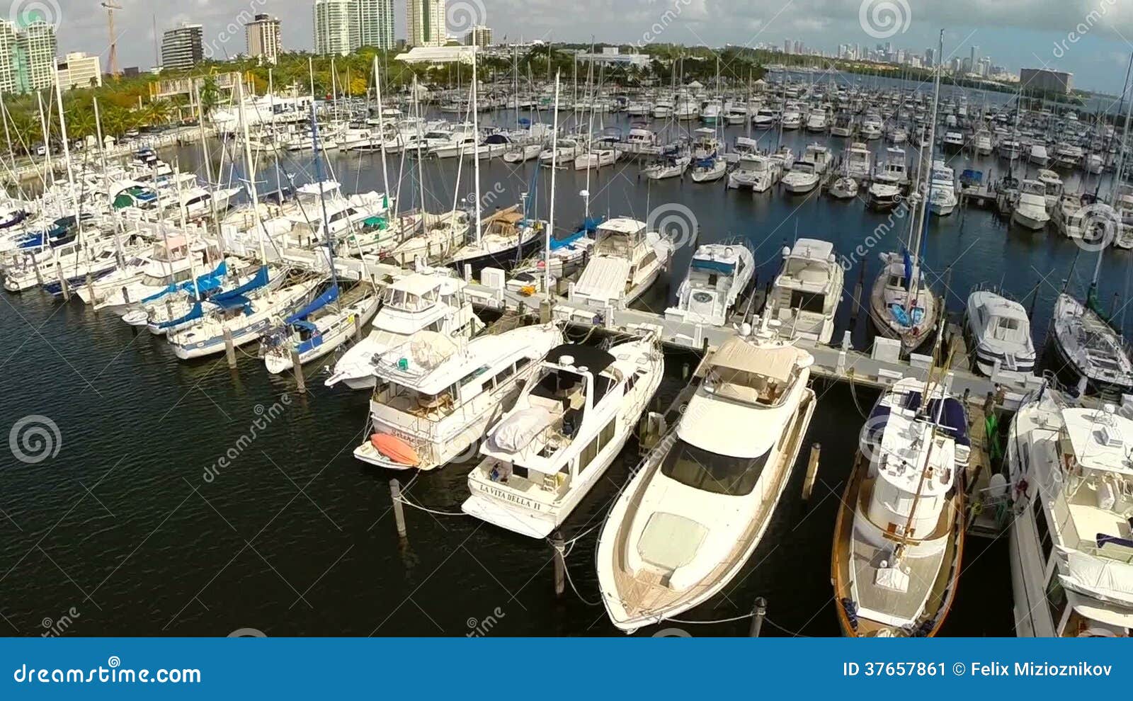Dinner Key Marina Aerial Video Stock Video - Video of outdoors, dock ...