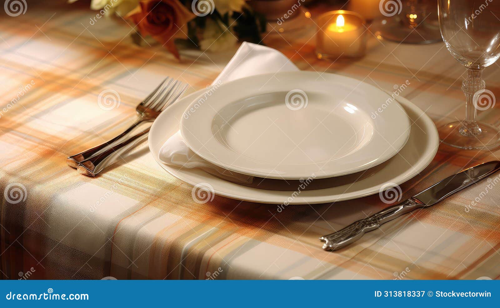Dinner light plaid stock illustration. Illustration of close - 313818337