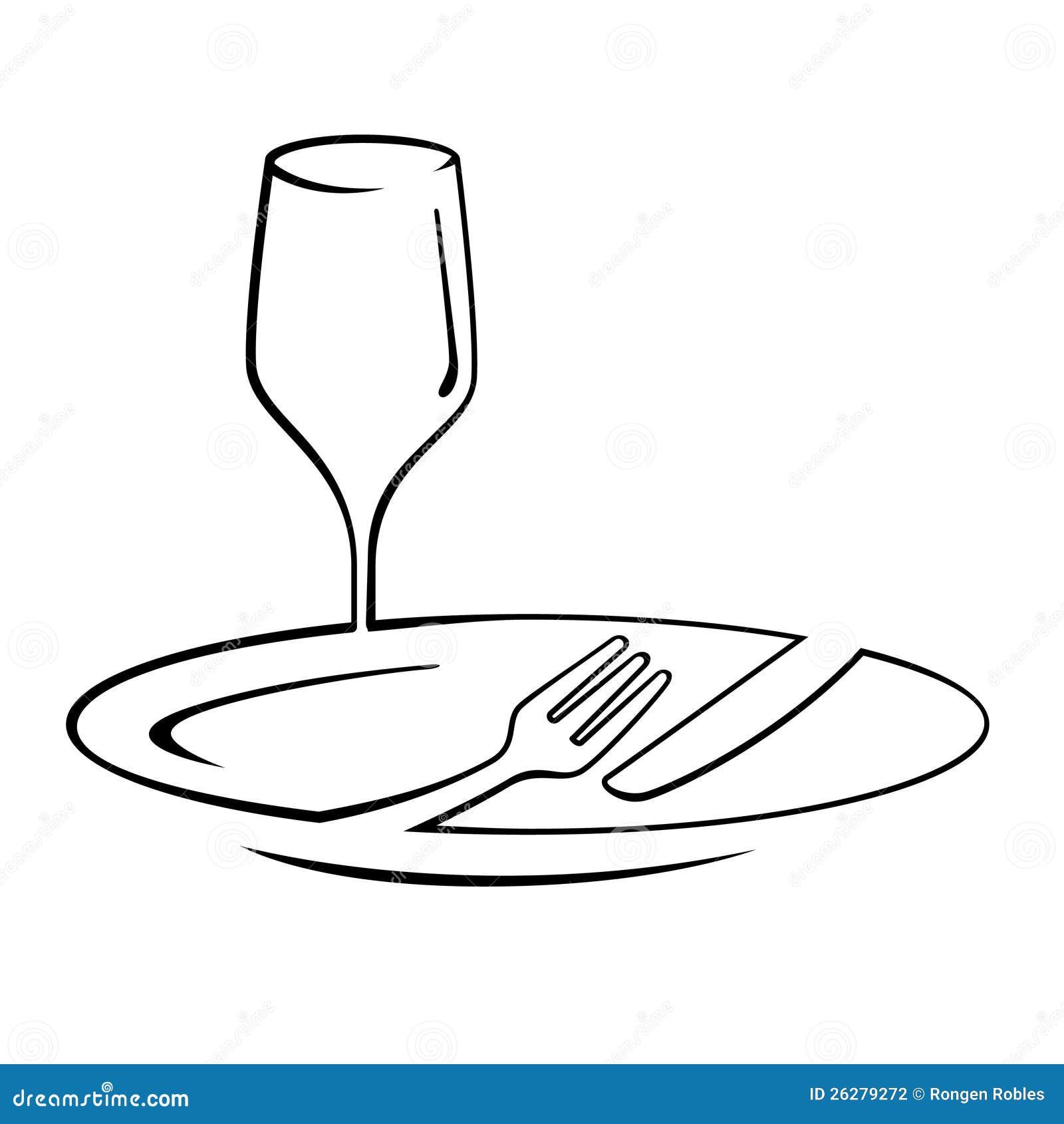 Dinner Line Art stock illustration. Illustration of glass - 26279272