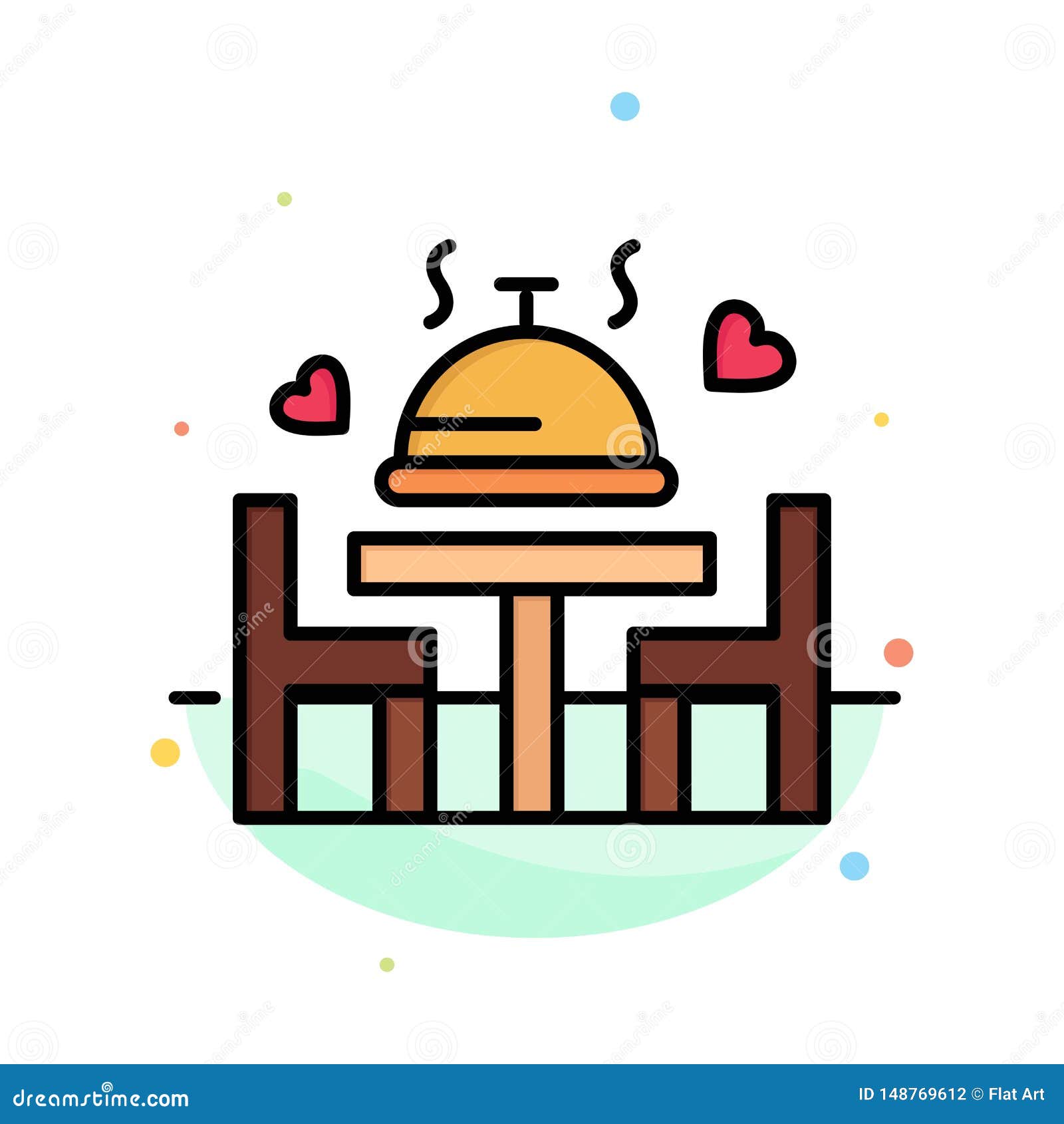 Dinner, Love, Wedding, Plate Abstract Flat Color Icon Template Stock ...