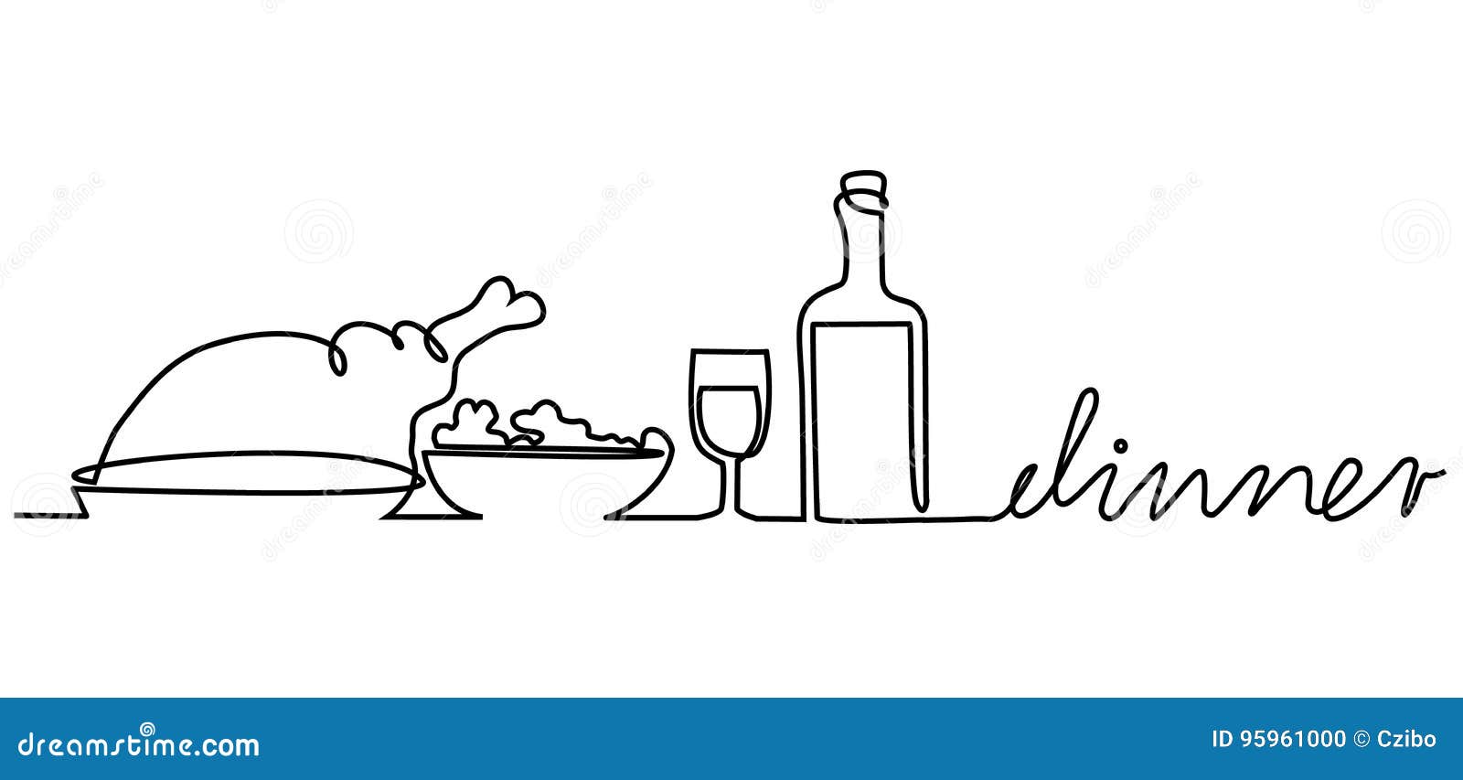 Dinner menu stock vector. Illustration of lunch, restaurant - 95961000