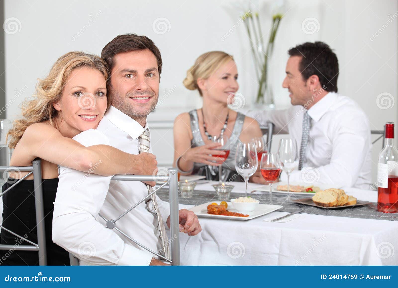 Dinner party stock image. Image of sitting, blond, husband - 24014769