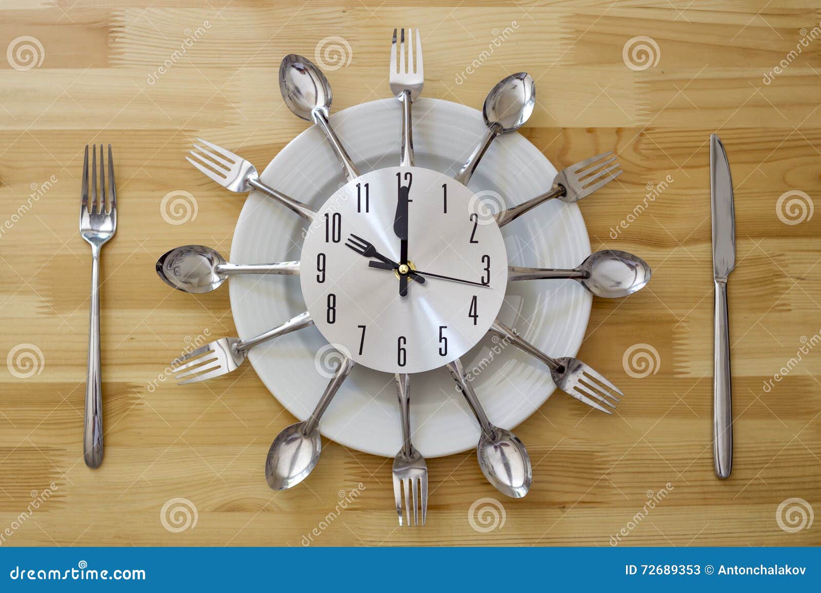 Dinner Plate Clock Table stock image. Image of time, dinning - 72689353