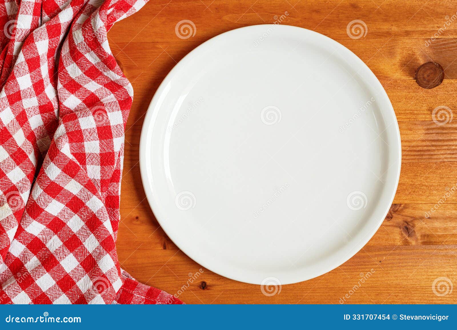 Dinner Plate on Kitchen Table, Flat Lay Top View Stock Photo - Image of ...