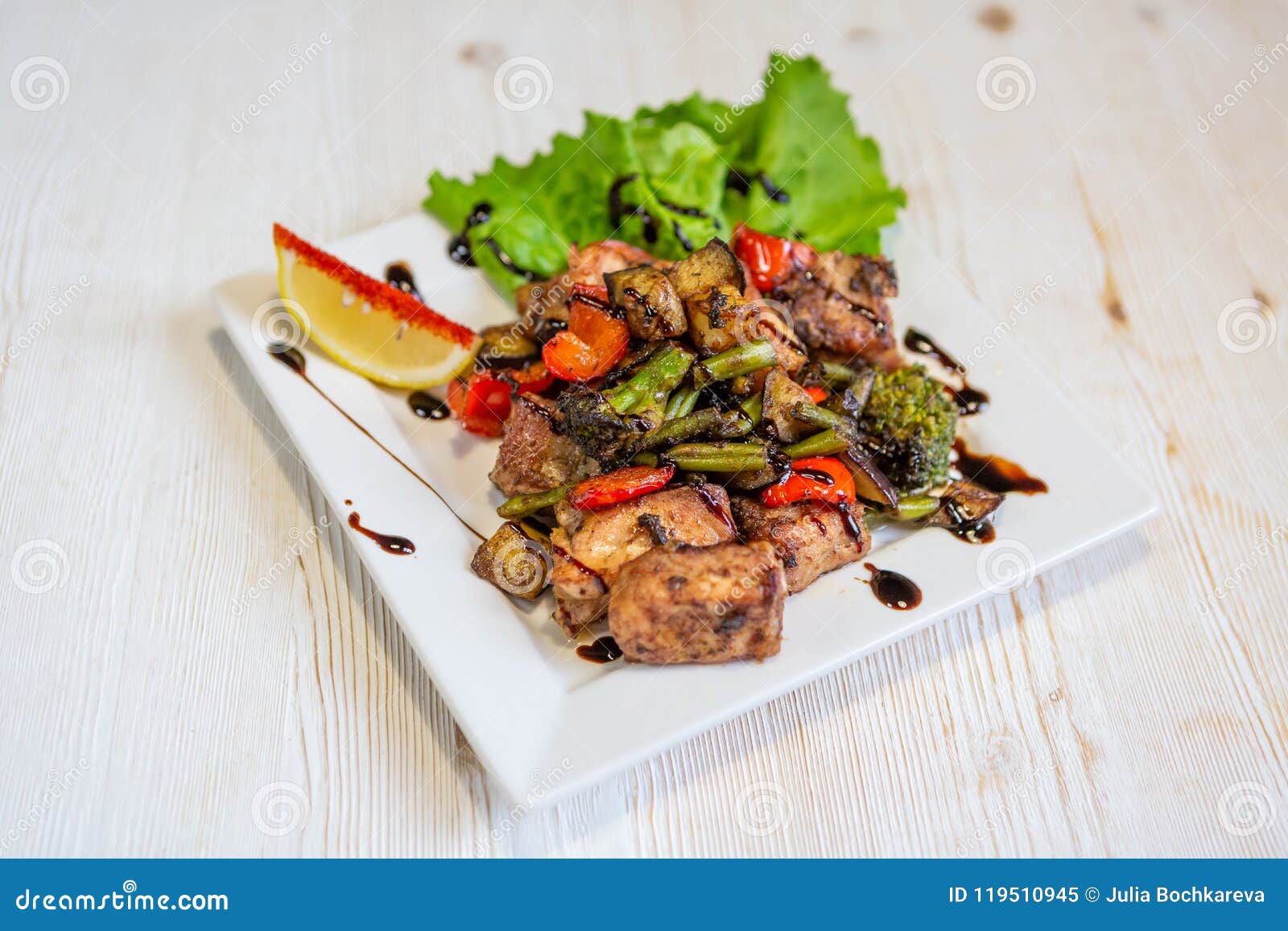 Dinner Plate of Grilled Beef and Vegetables Stock Image - Image of ...