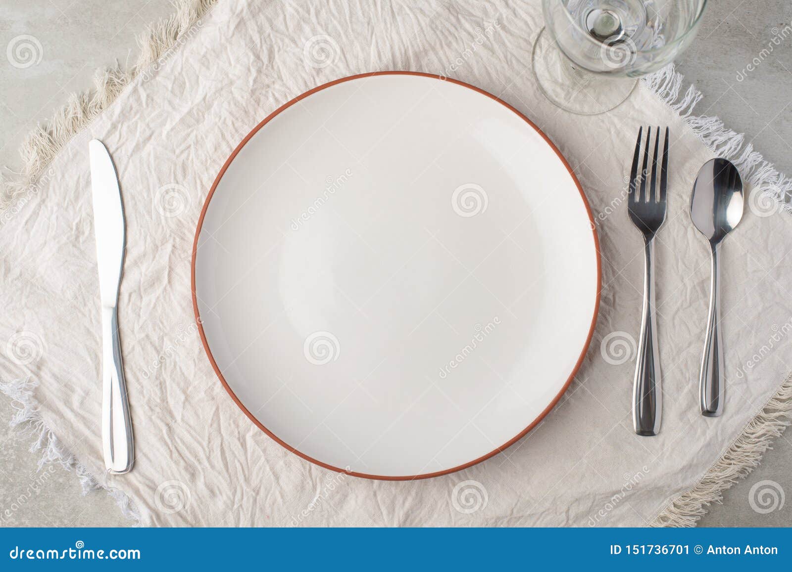 Dinner Plate Setting Top View Stock Image - Image of mediterranean ...