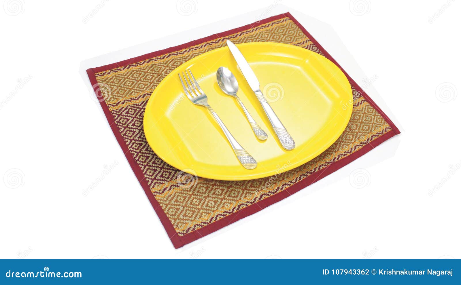 Dinner plate setting stock photo. Image of formal, isolated - 107943362
