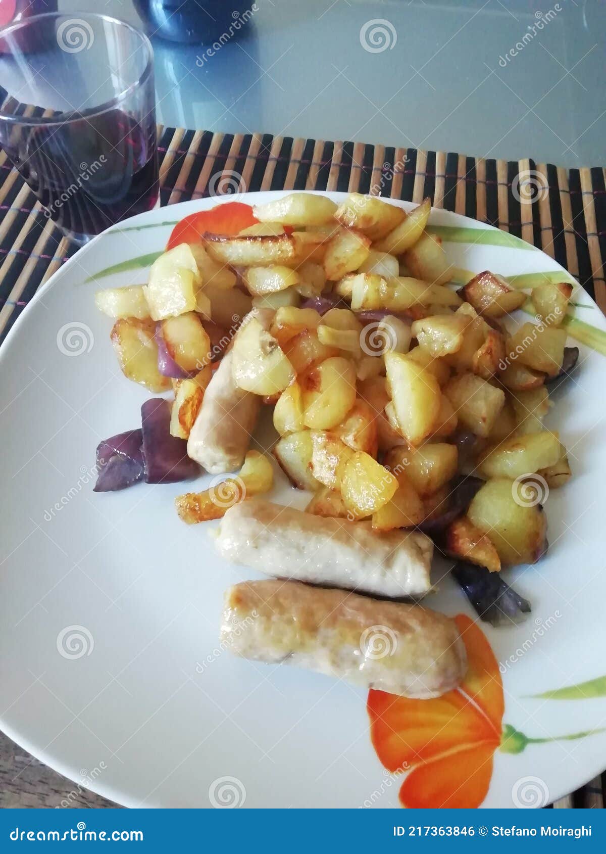 Dinner plate on the table stock photo. Image of table - 217363846