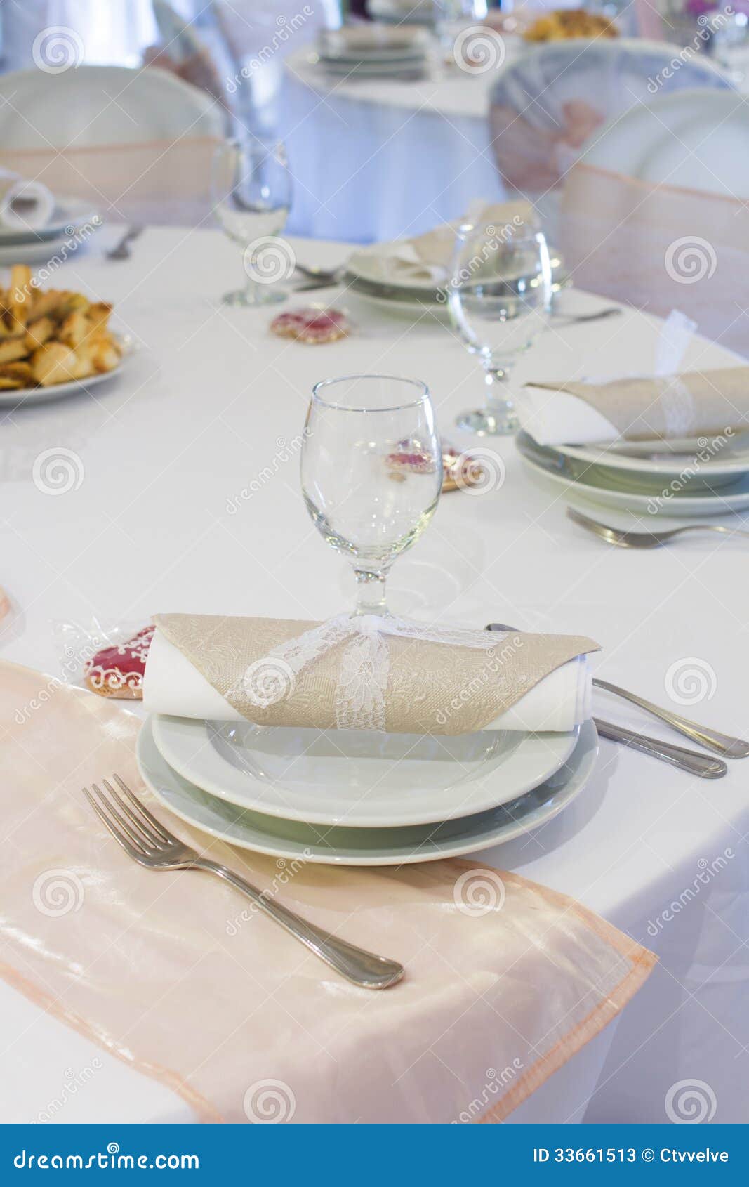 Dinner plate on table stock image. Image of cater, catering - 33661513