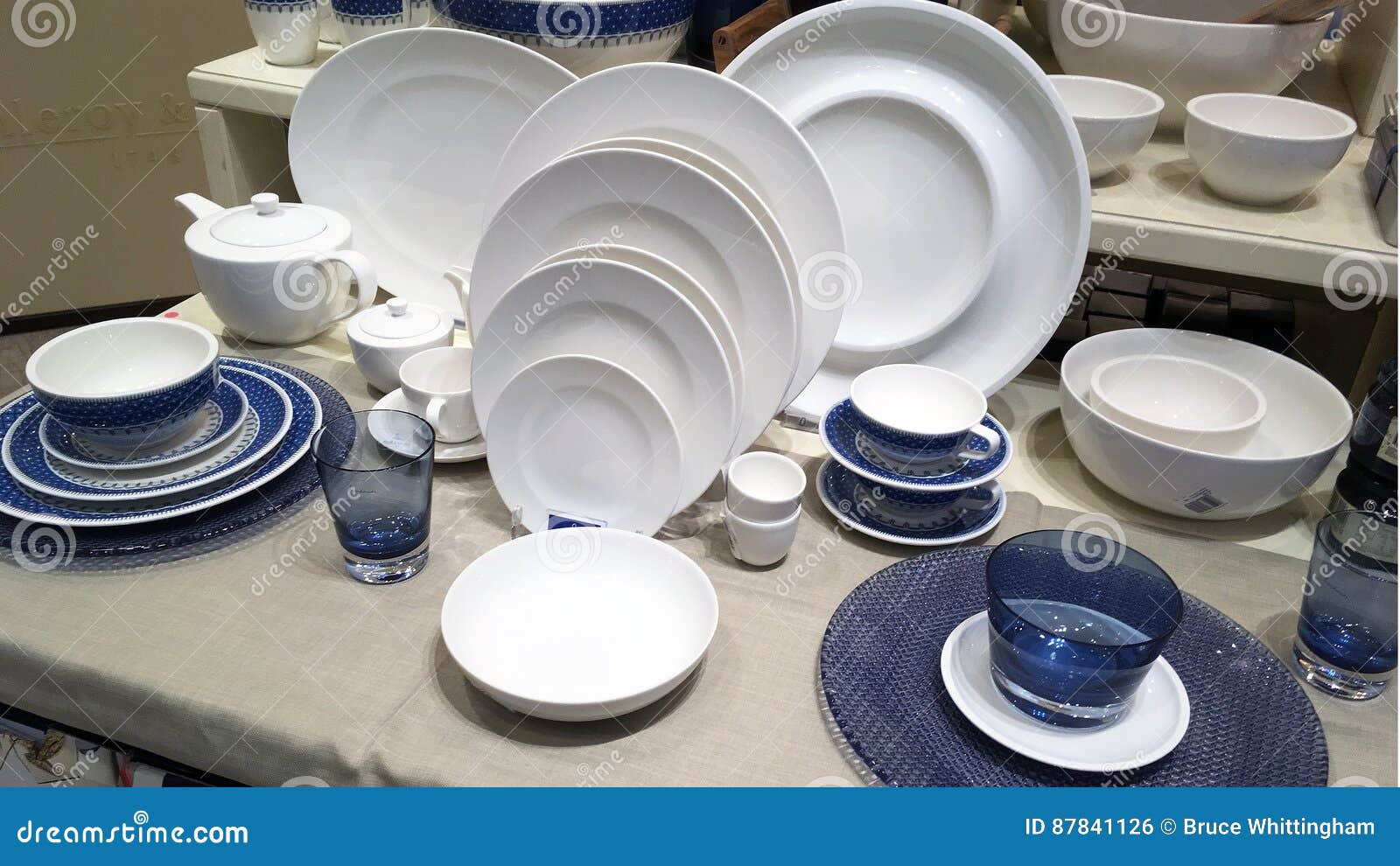 Dinner Plates in Shop stock photo. Image of serve, food - 87841126