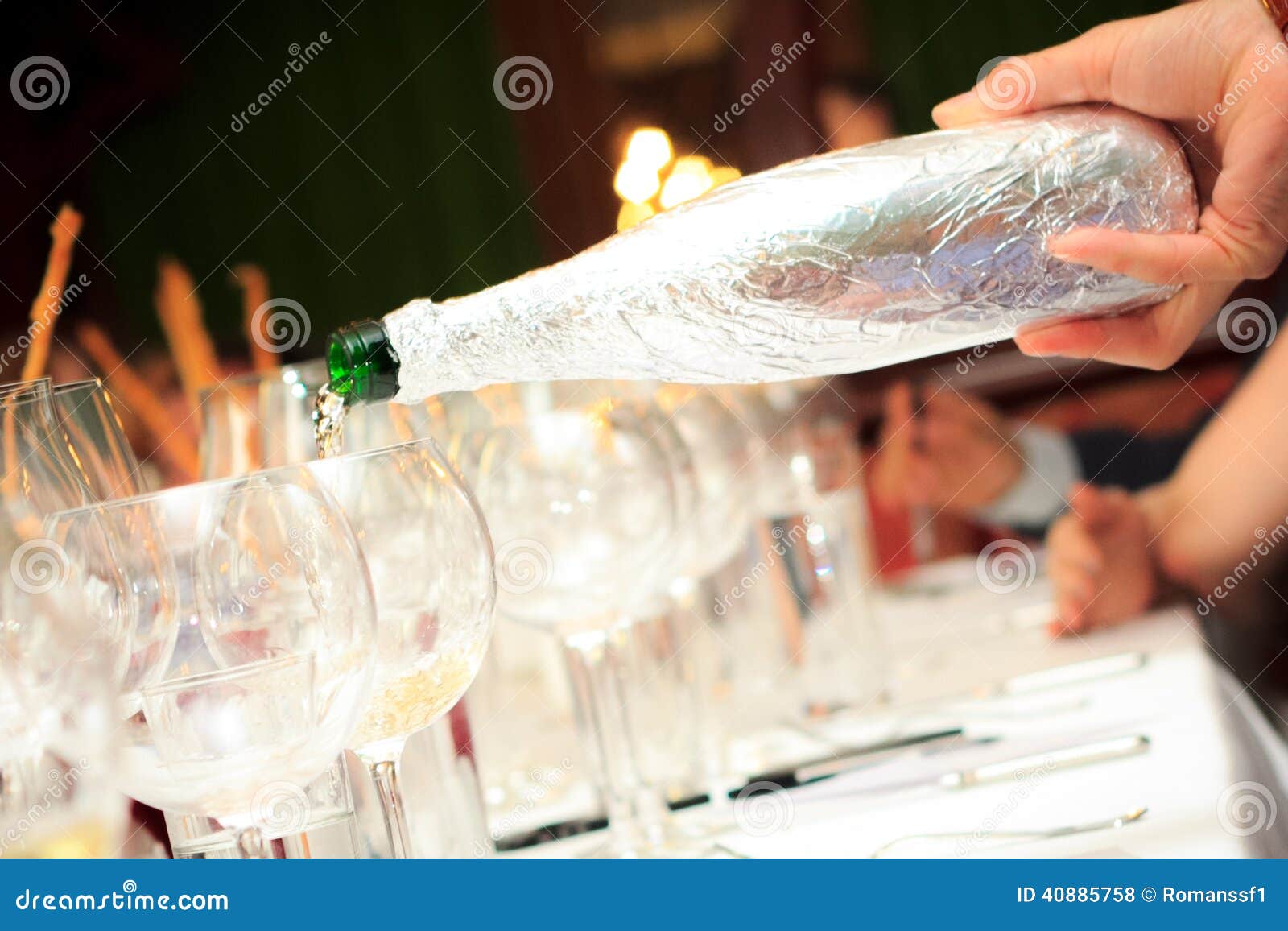 Dinner at the Restaurant. Blind Tasting Stock Photo - Image of dinner ...