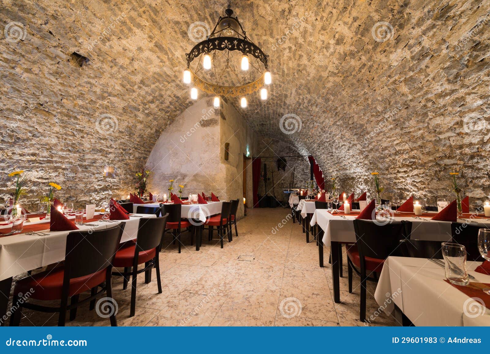 Dinner at Romantic Arch Stonewall in Knight Room Stock Image - Image of ...