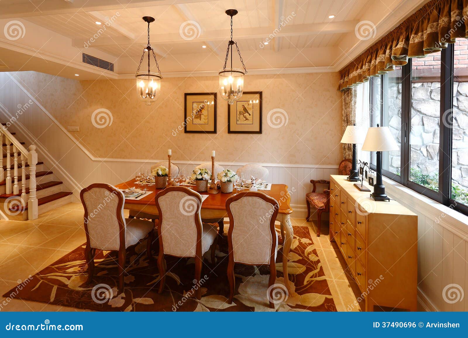 Dinner Room editorial photo. Image of decoration, food - 37490696