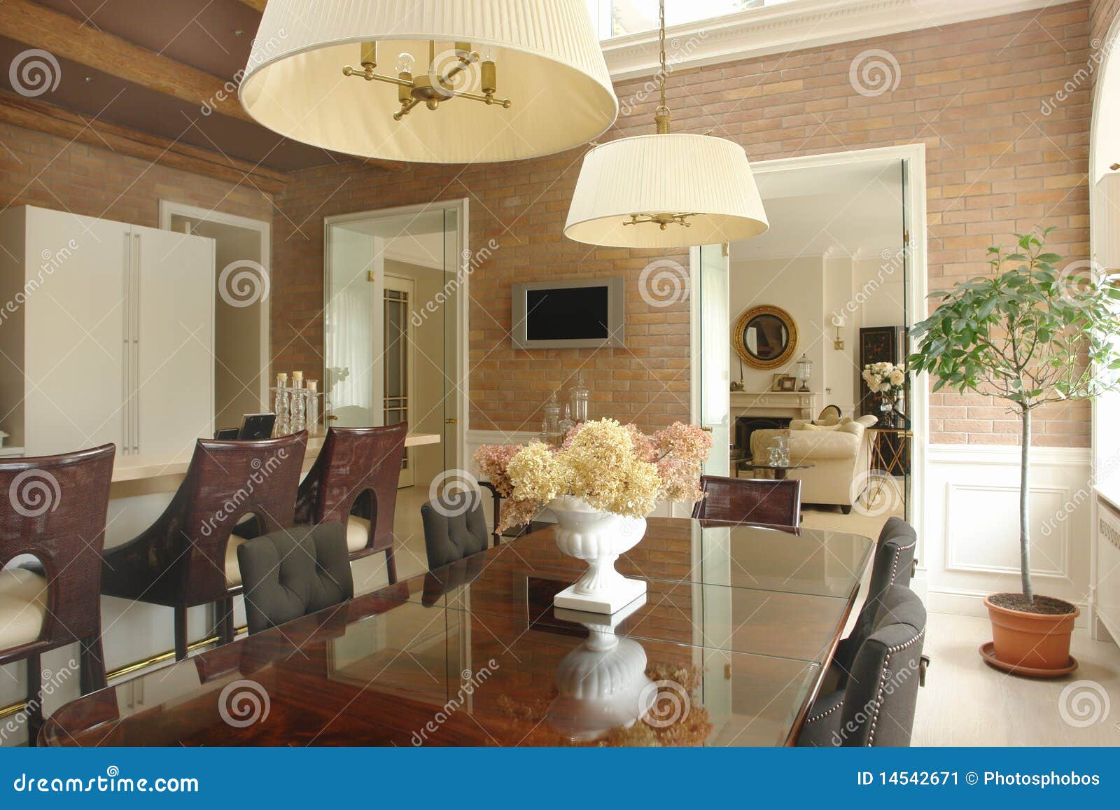 Dinner Room and Living Room Stock Image - Image of contemporary ...