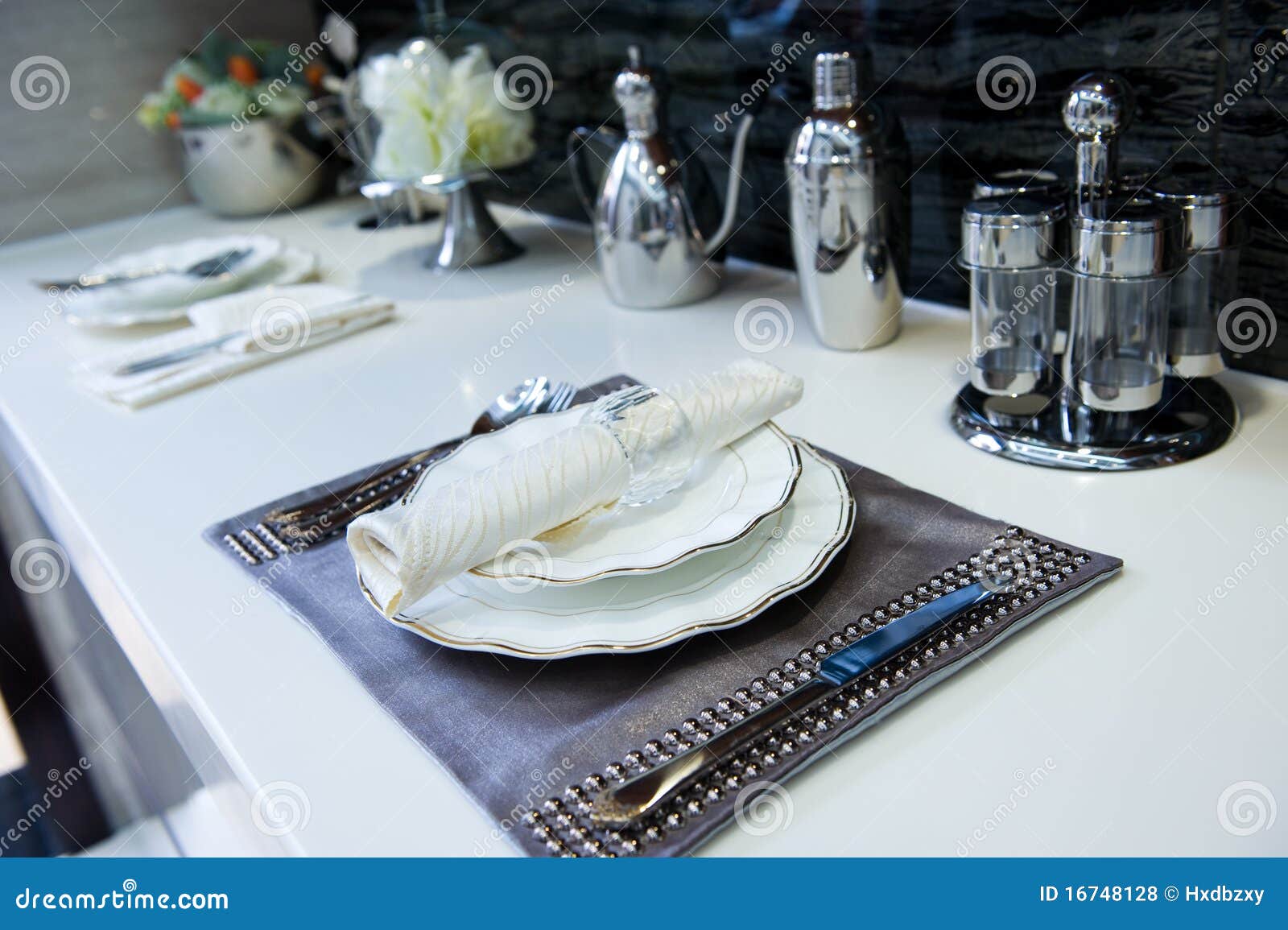 Dinner service stock photo. Image of napkin, catering - 16748128