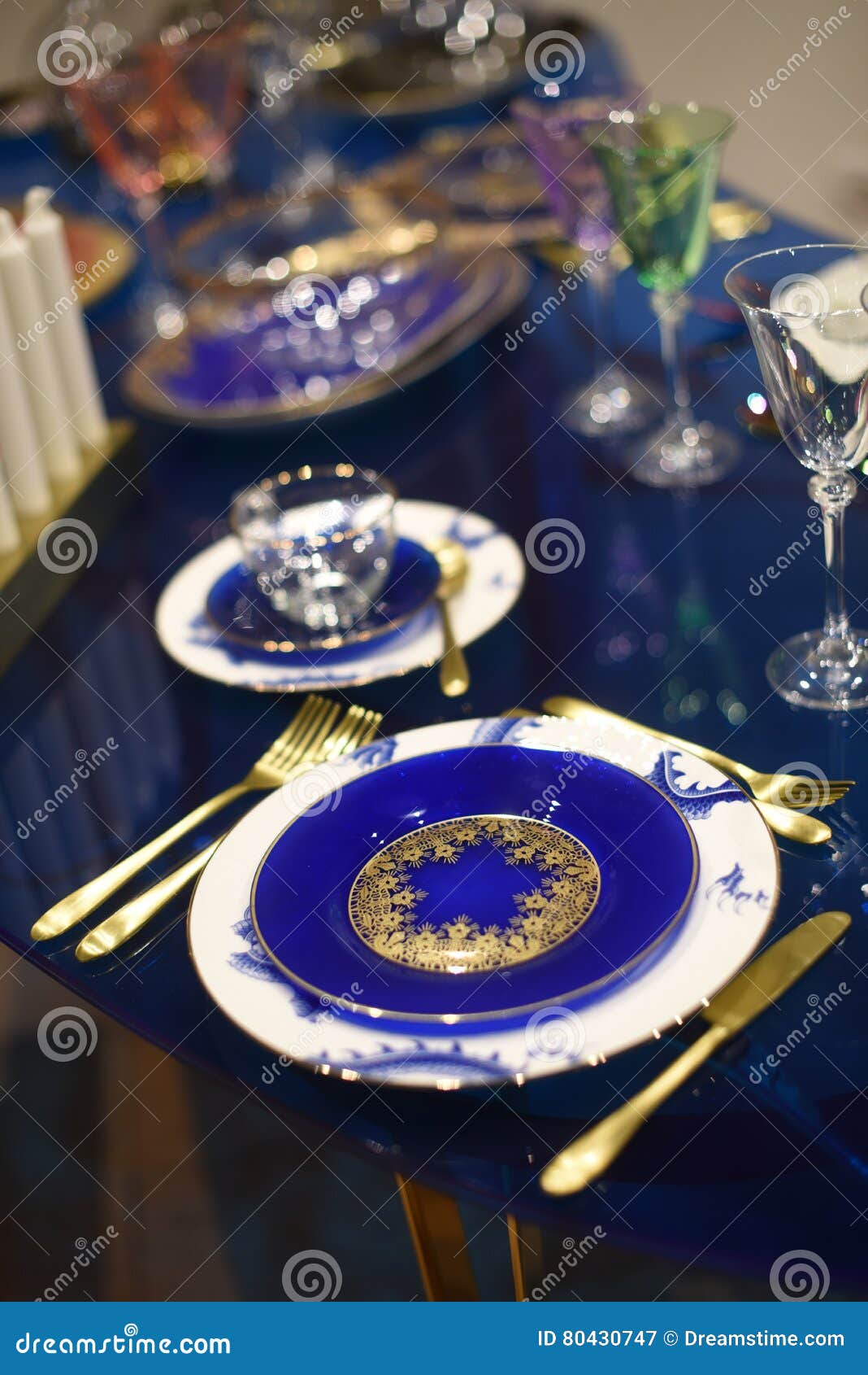 Dinner Set Up stock image. Image of banquet, tablecloth - 80430747