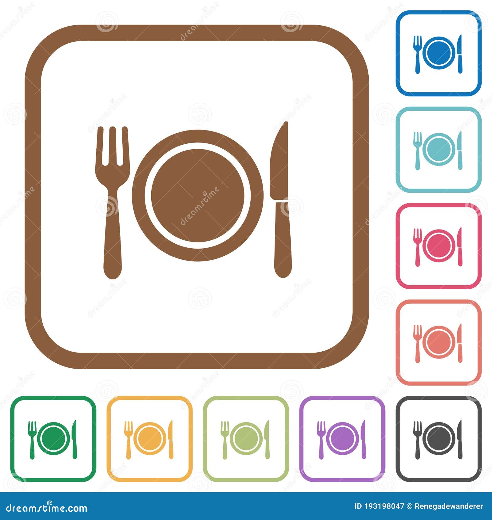 Dinner simple icons stock vector. Illustration of kitchen - 193198047