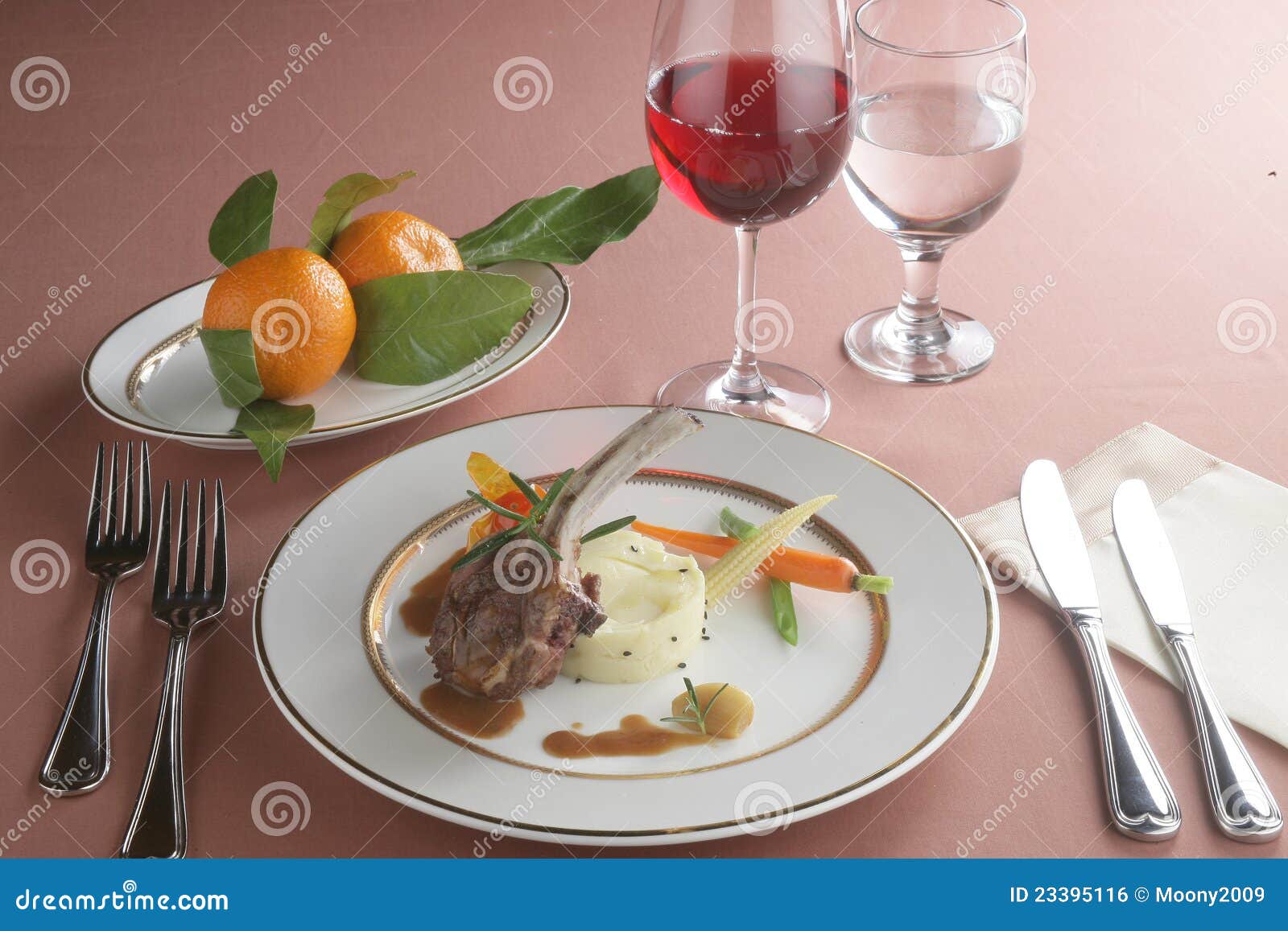 Dinner with stake stock photo. Image of bone, cooking - 23395116