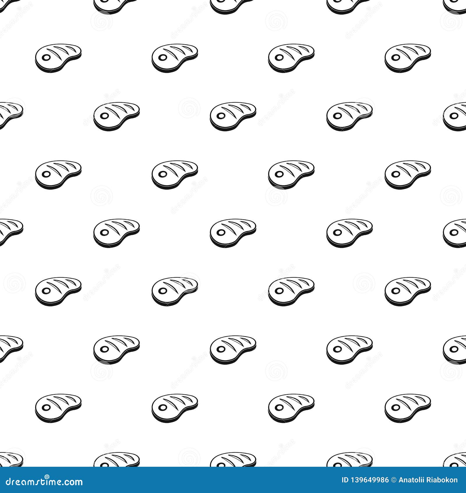 Dinner Steak Pattern Seamless Vector Stock Vector - Illustration of ...
