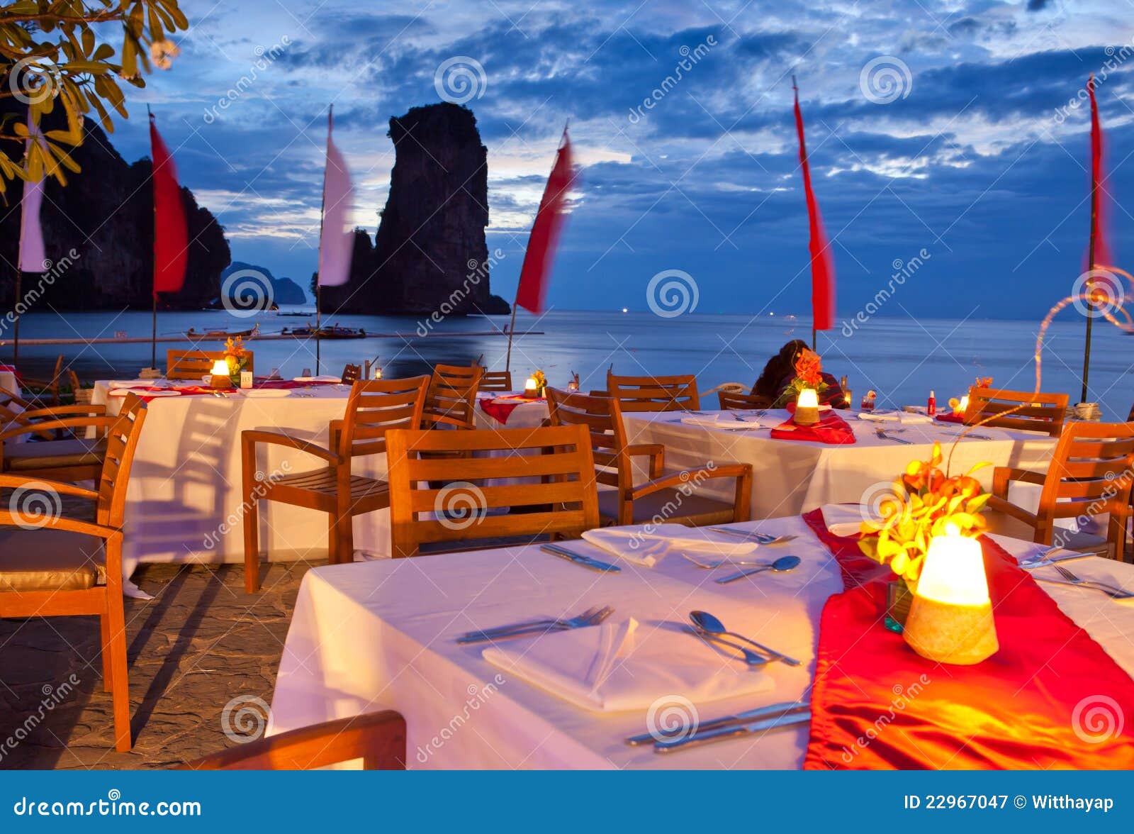 Dinner on sunset stock image. Image of meal, resort, dining - 22967047