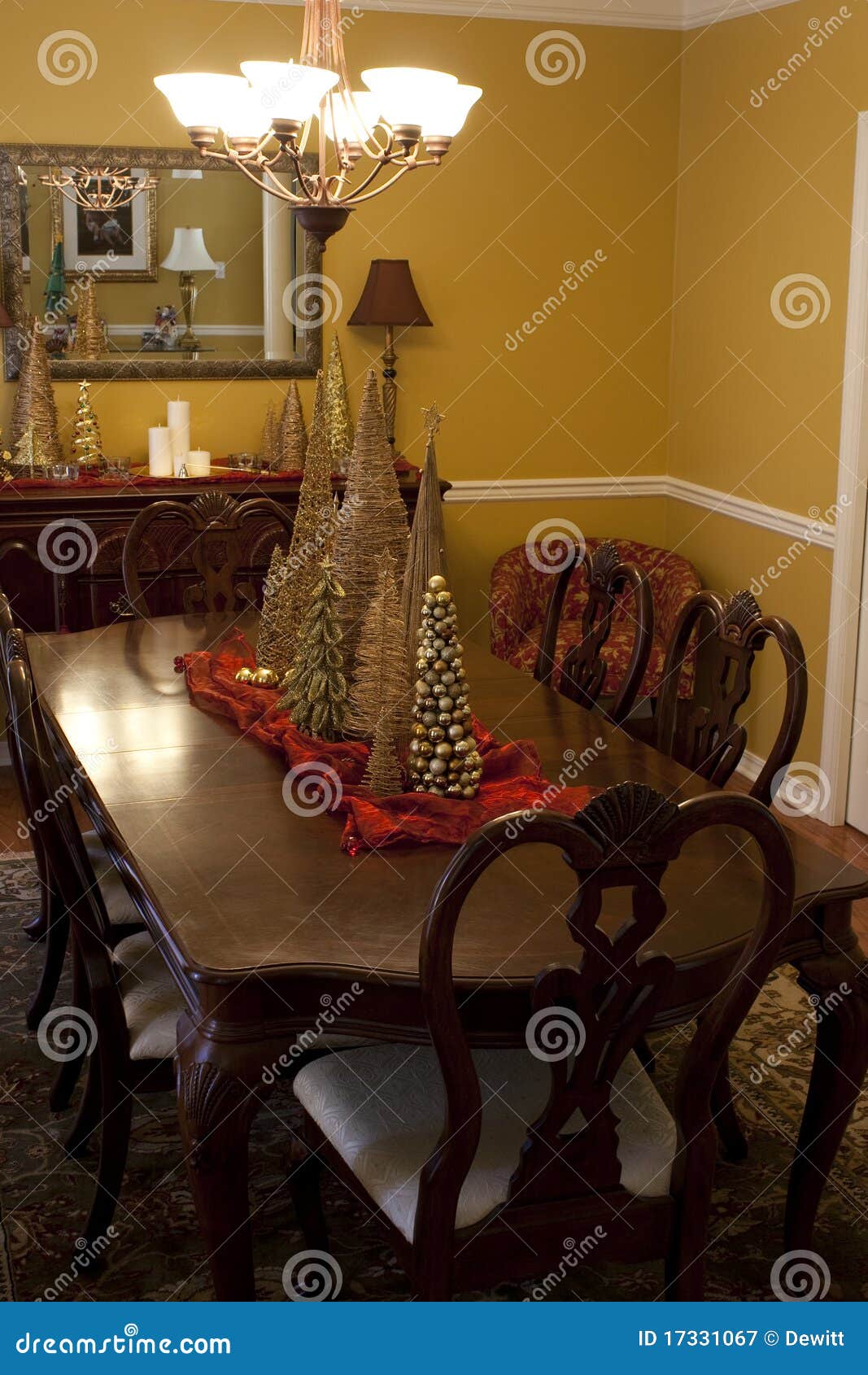Dinner table stock image. Image of ornate, wood, christmas - 17331067