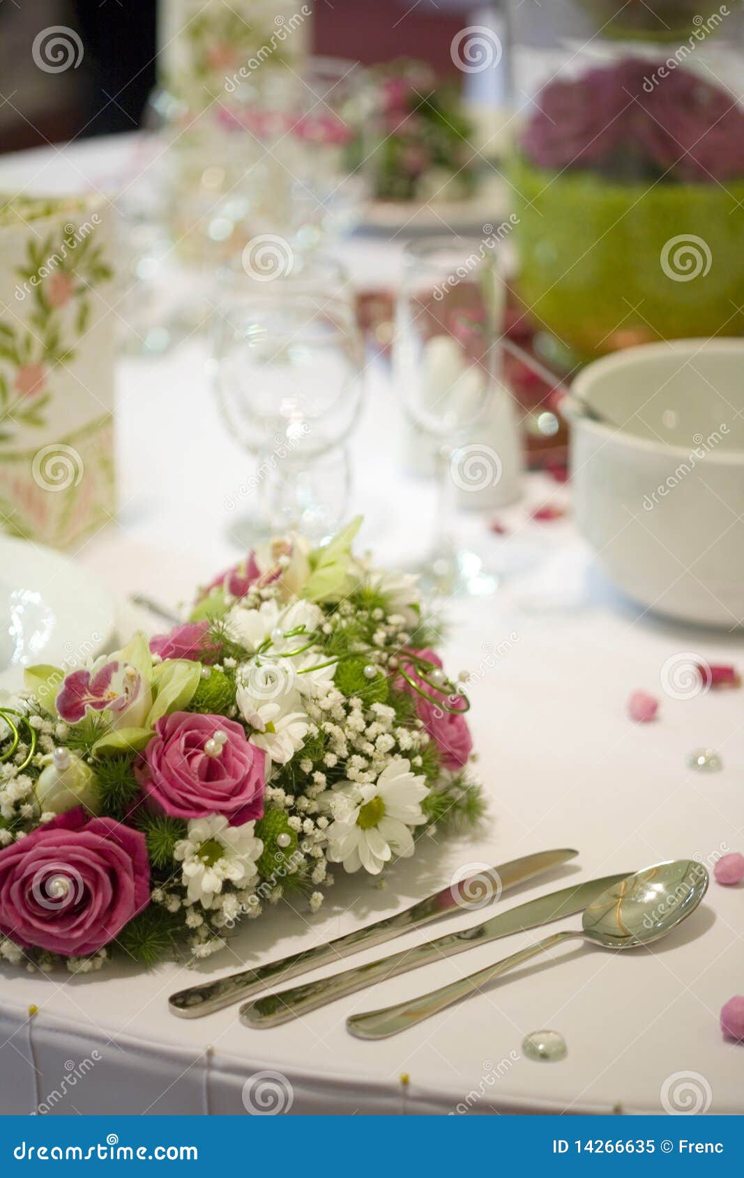 Dinner table with flowers stock image. Image of dinner - 14266635