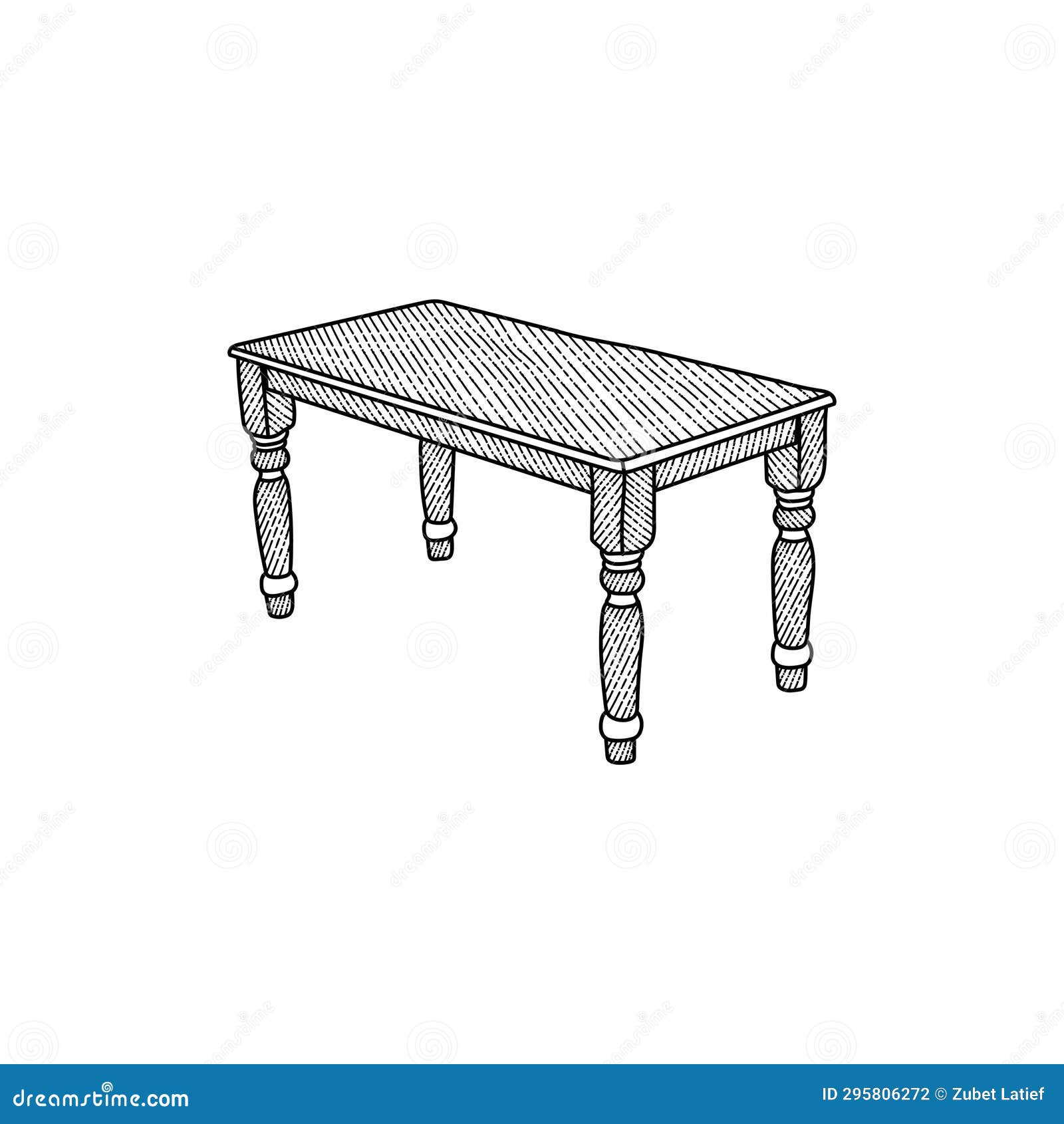 Dinner Table Line Art Style Creative Design Stock Vector - Illustration ...