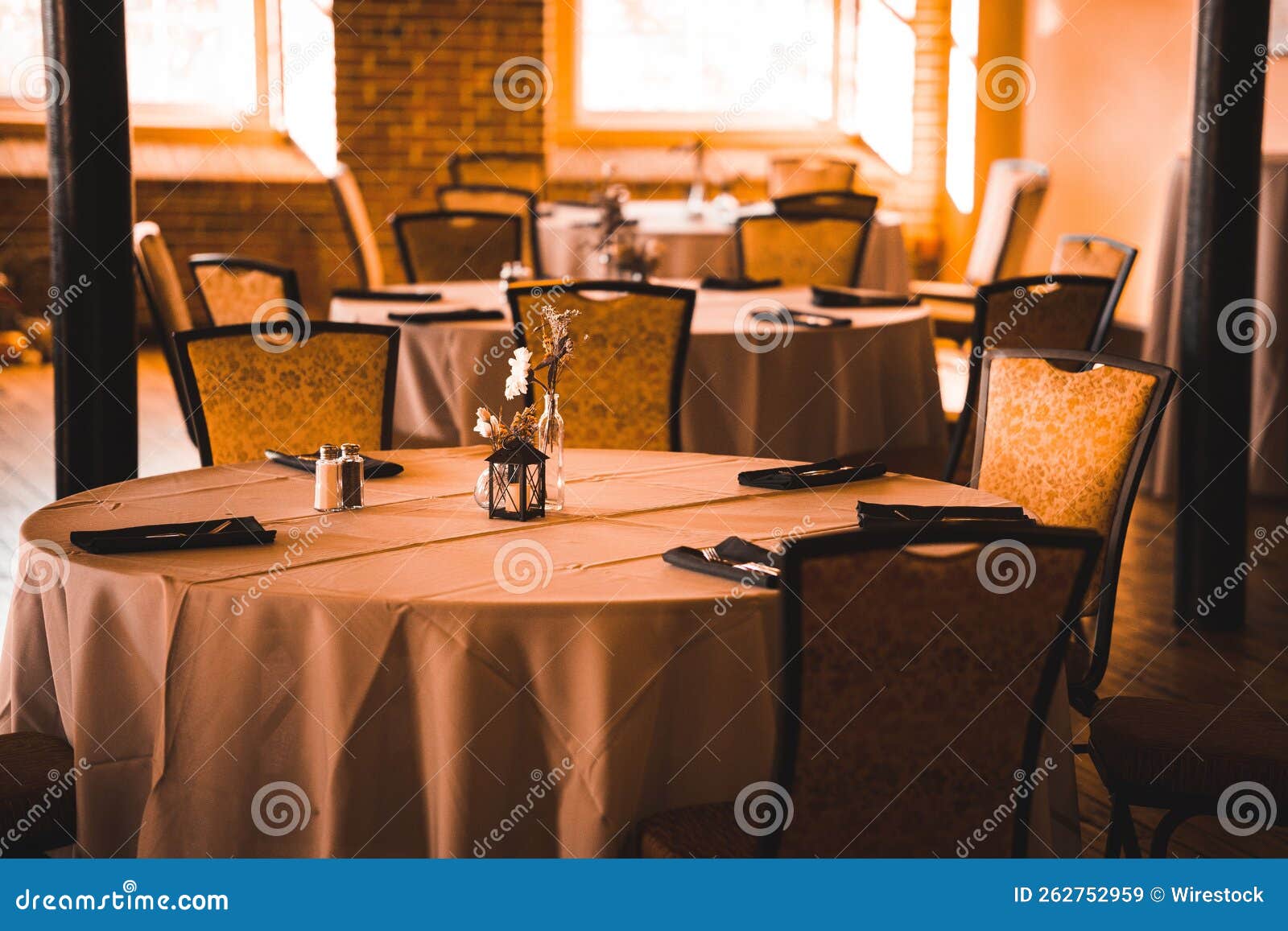 Dinner Table in the Restaurant Stock Image - Image of napkin, meal ...