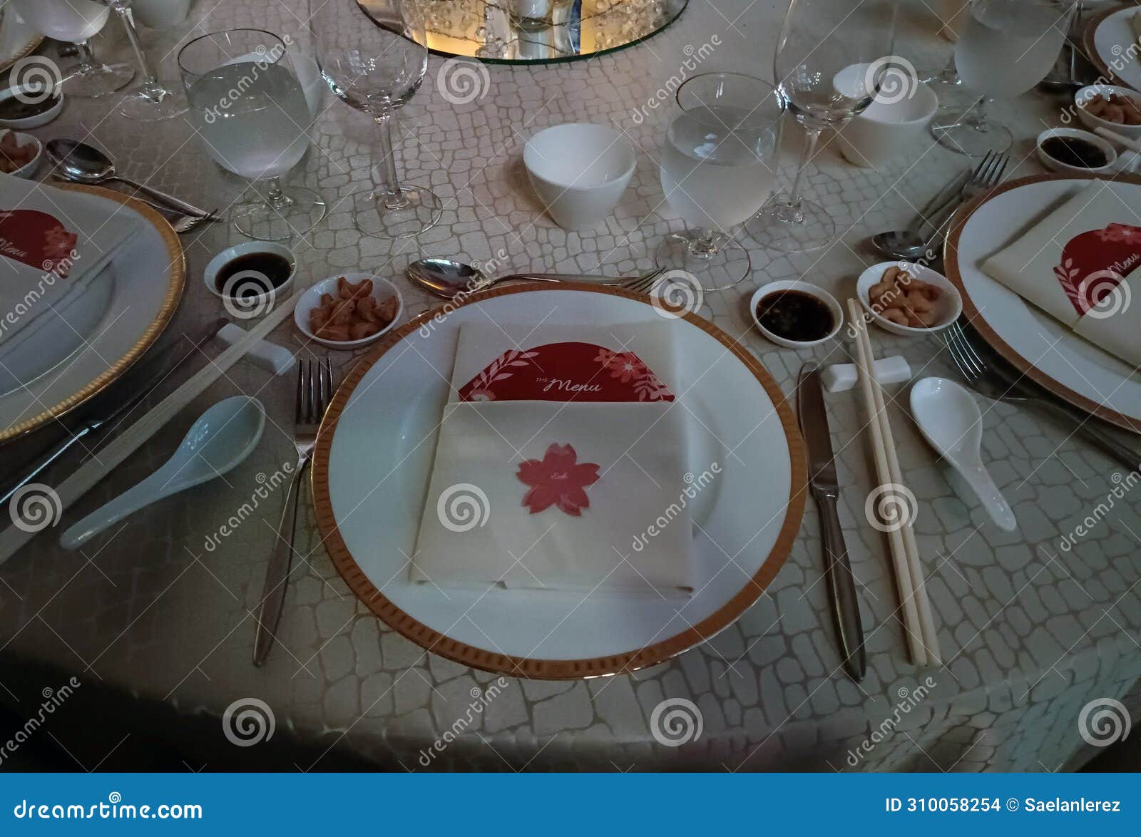 Dinner Table Set in Restaurant Editorial Stock Image - Image of glass ...