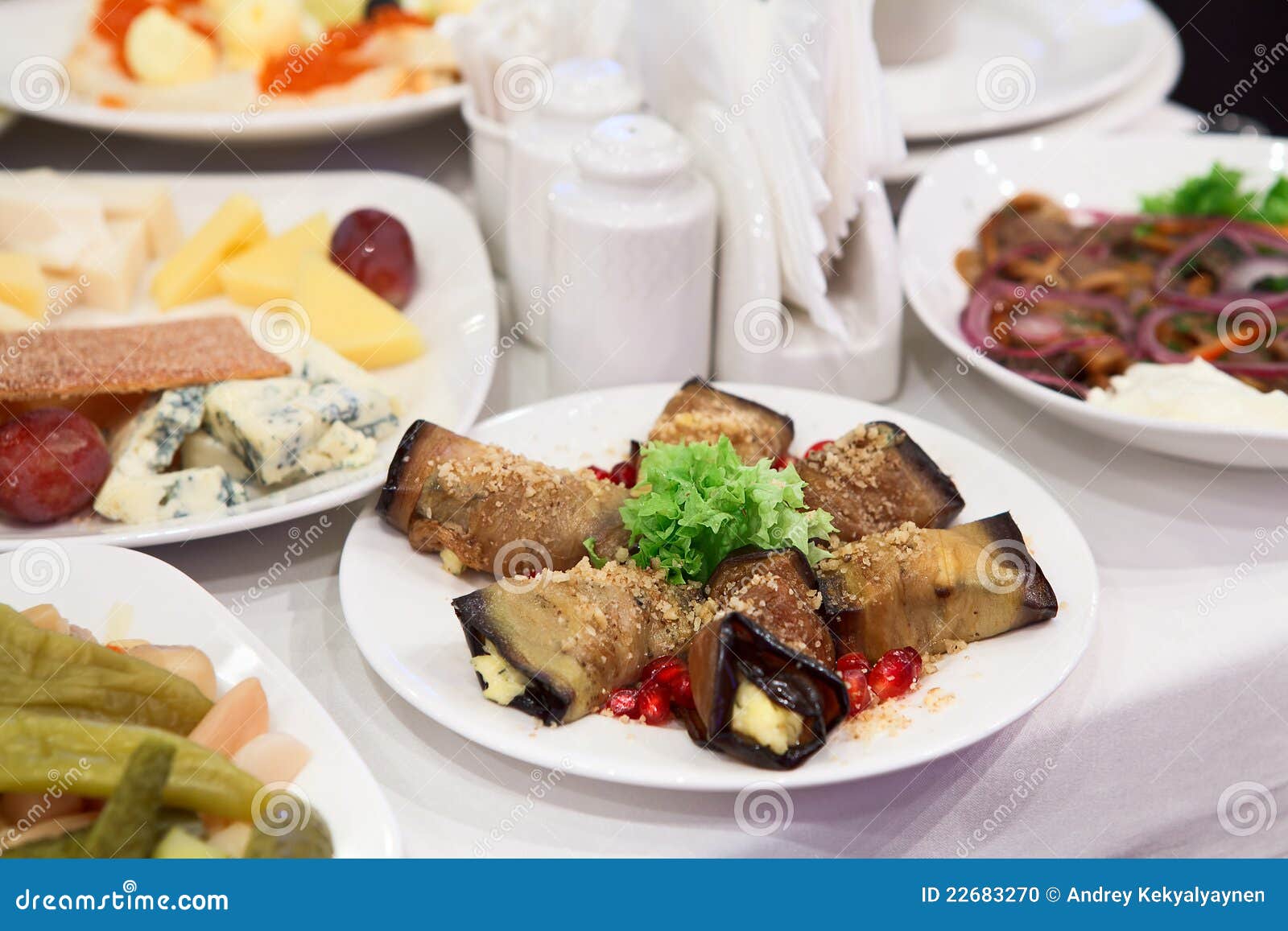 Dinner Table with Tasty Food Stock Photo - Image of decoration, closeup ...