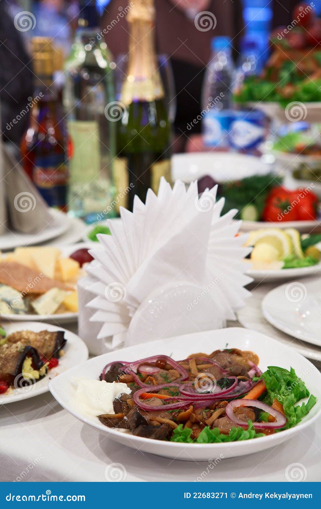 Dinner Table with Tasty Food Stock Image - Image of empty, lunch: 22683271