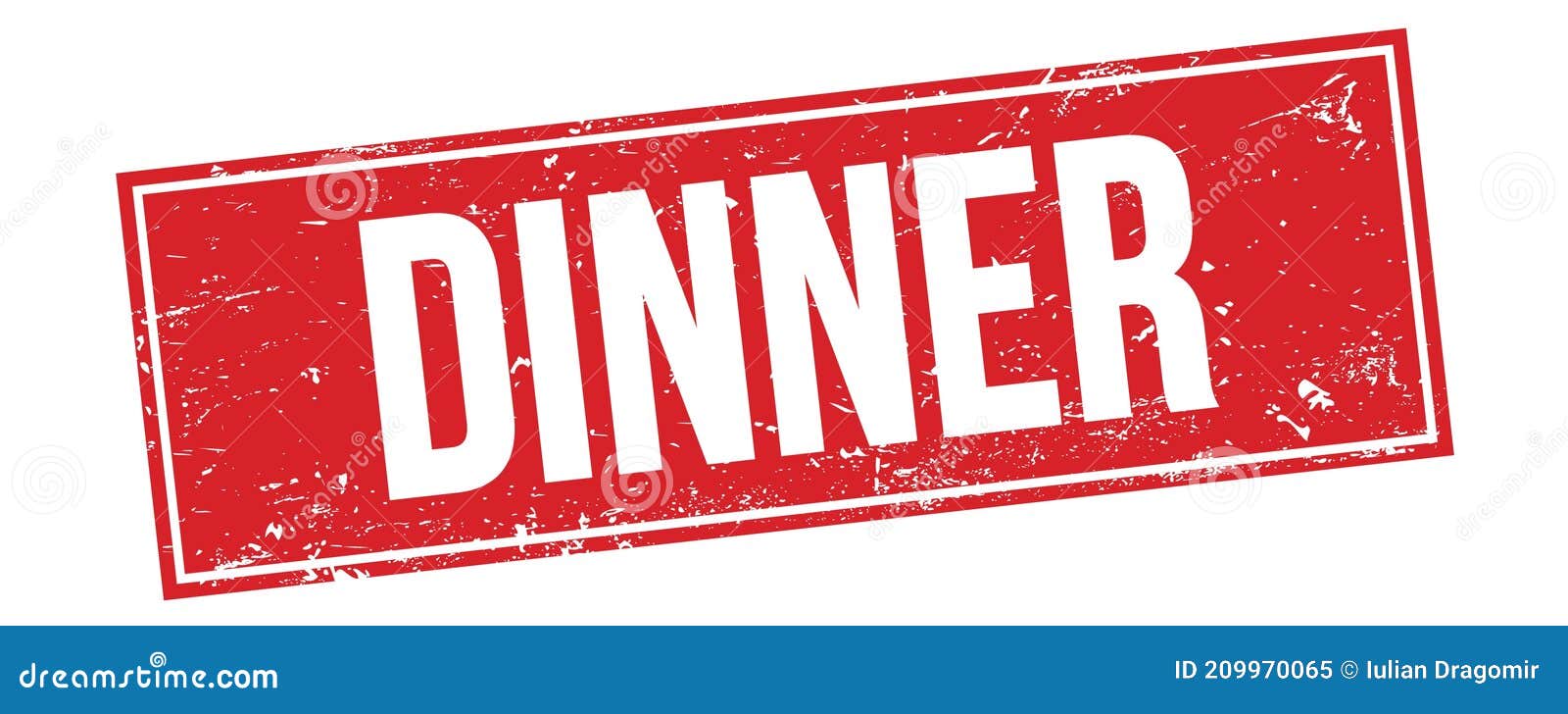 DINNER Text on Red Grungy Rectangle Stamp Stock Illustration ...