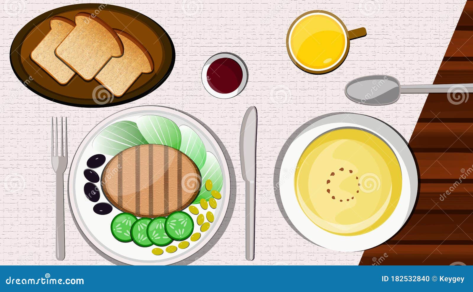 Dinner Time in Adobe Illustrator Stock Illustration - Illustration of ...