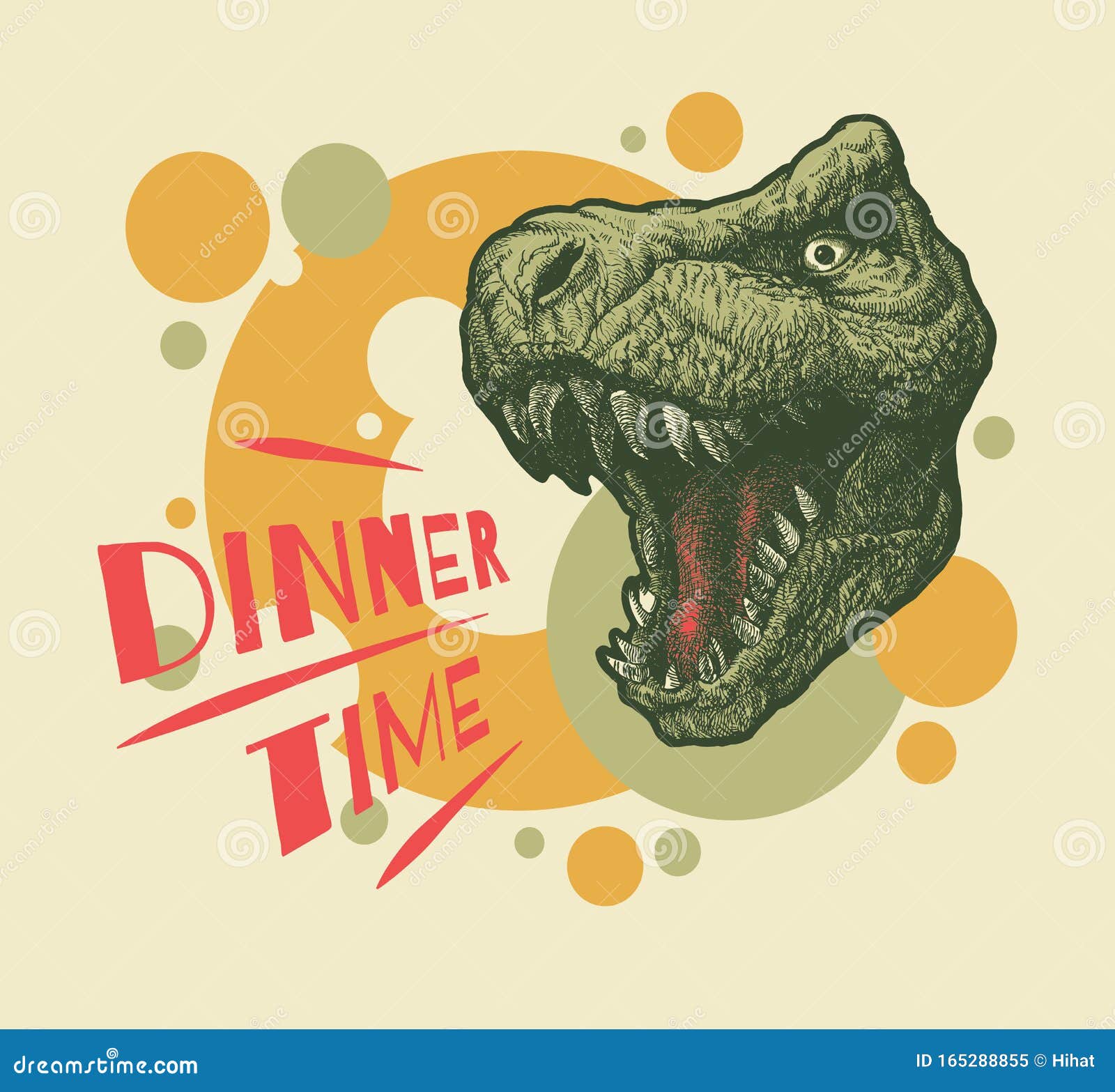 Dinner Time Banner. Cartoon Vector Illustration. Stock Vector ...