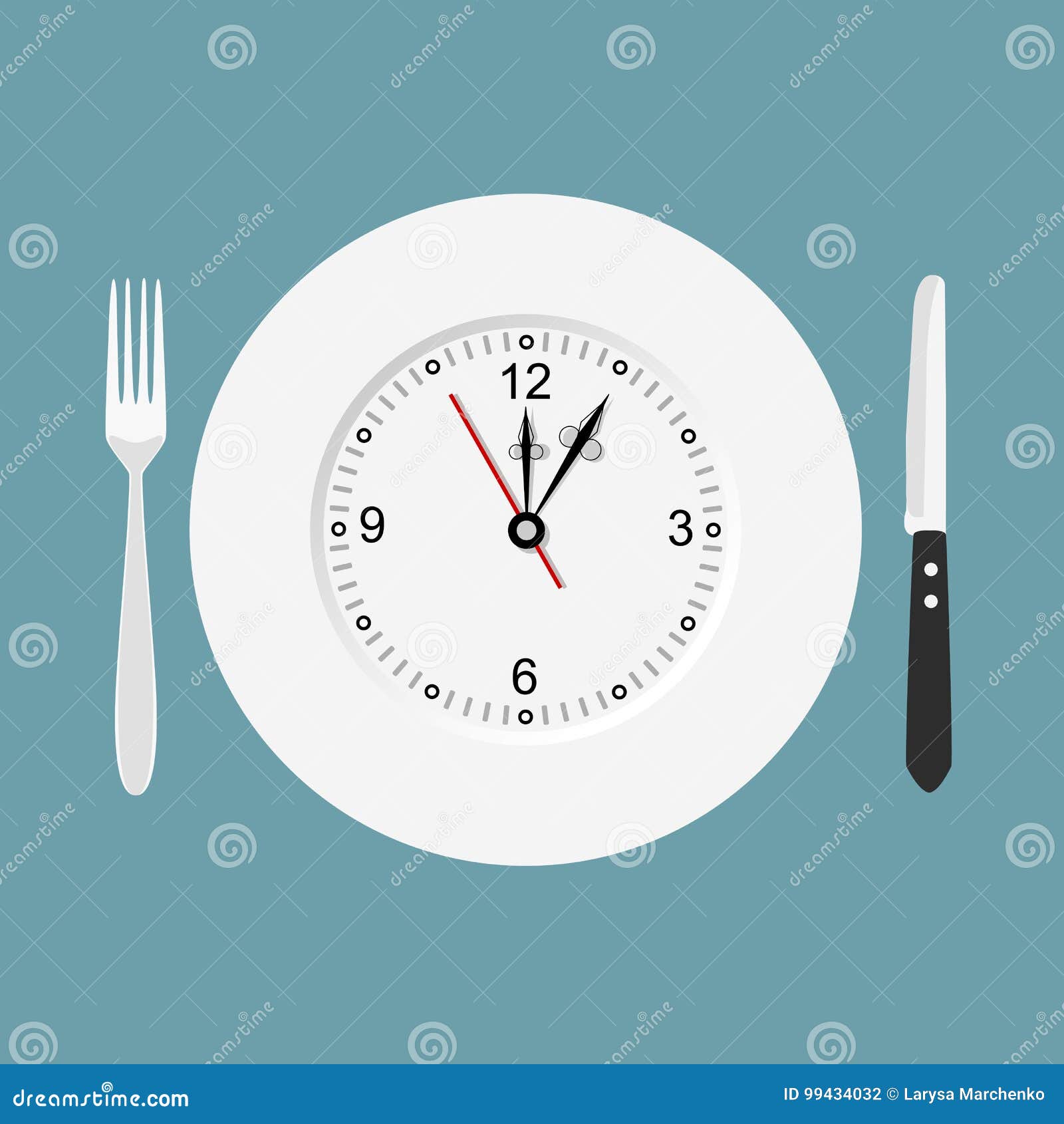 Dinner time. Flat design. stock vector. Illustration of isolated - 99434032
