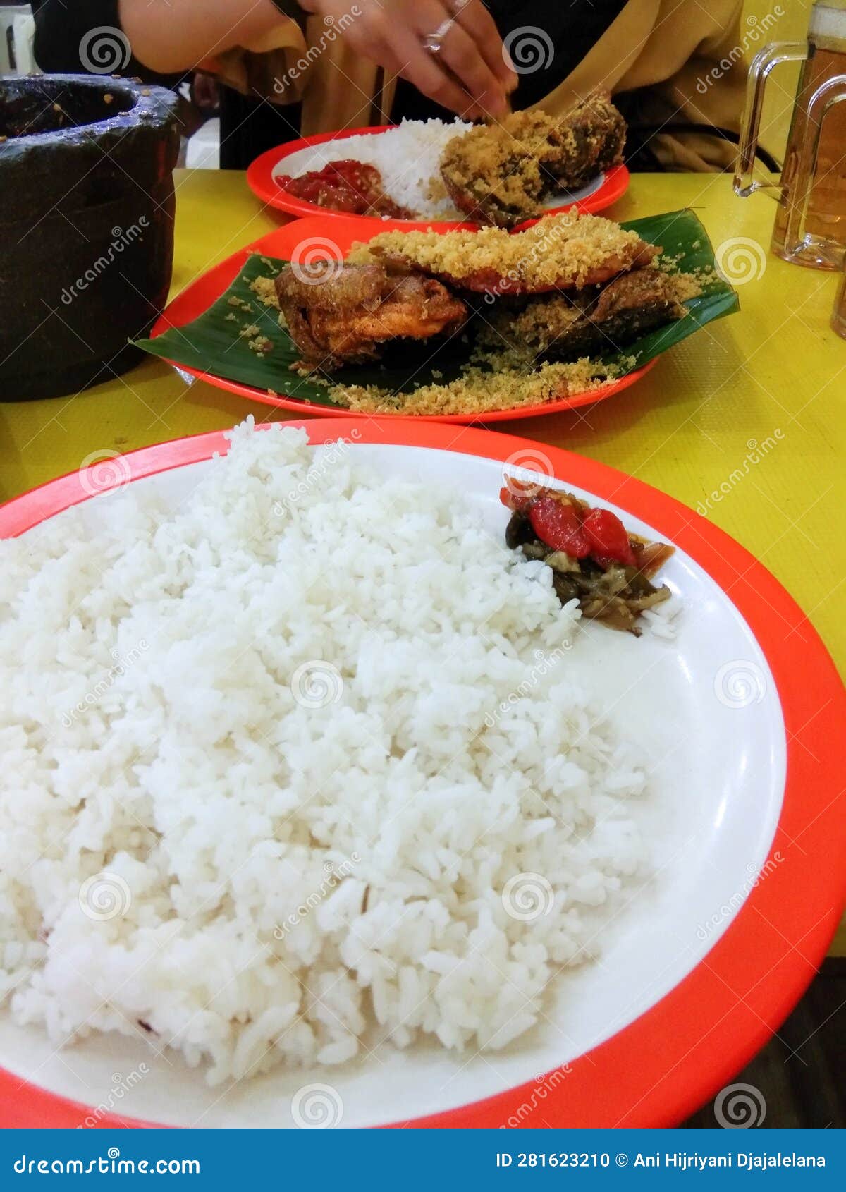 Dinner Time, Main Course Rice and the Chicken Stock Photo - Image of ...