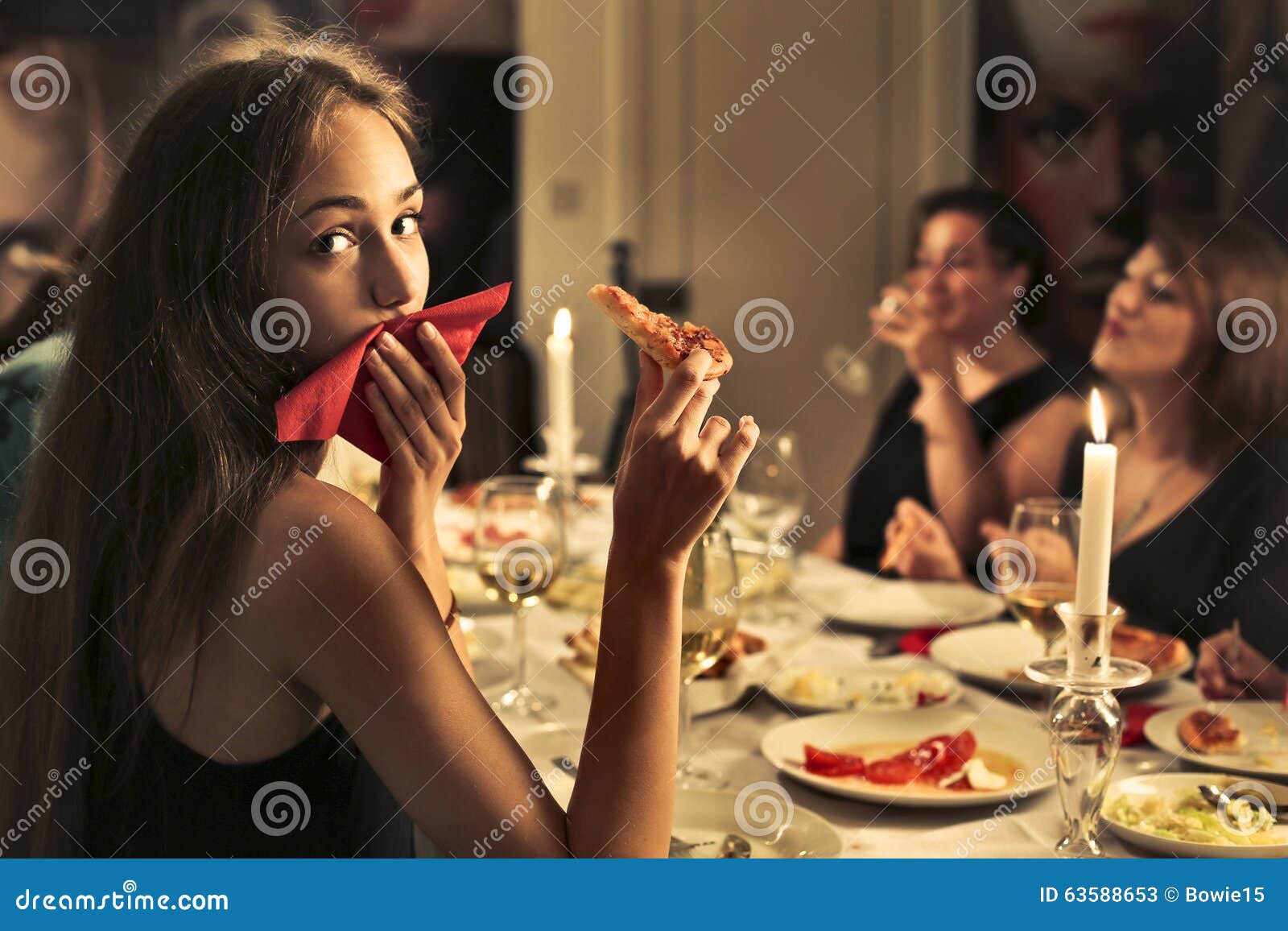 Dinner together stock image. Image of beauty, friends - 63588653