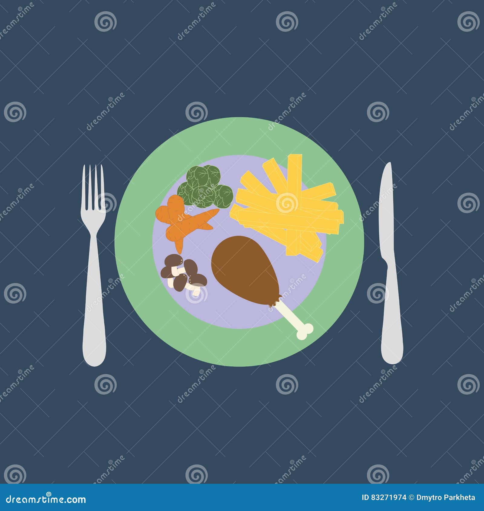 Dinner vector illustration stock vector. Illustration of table - 83271974