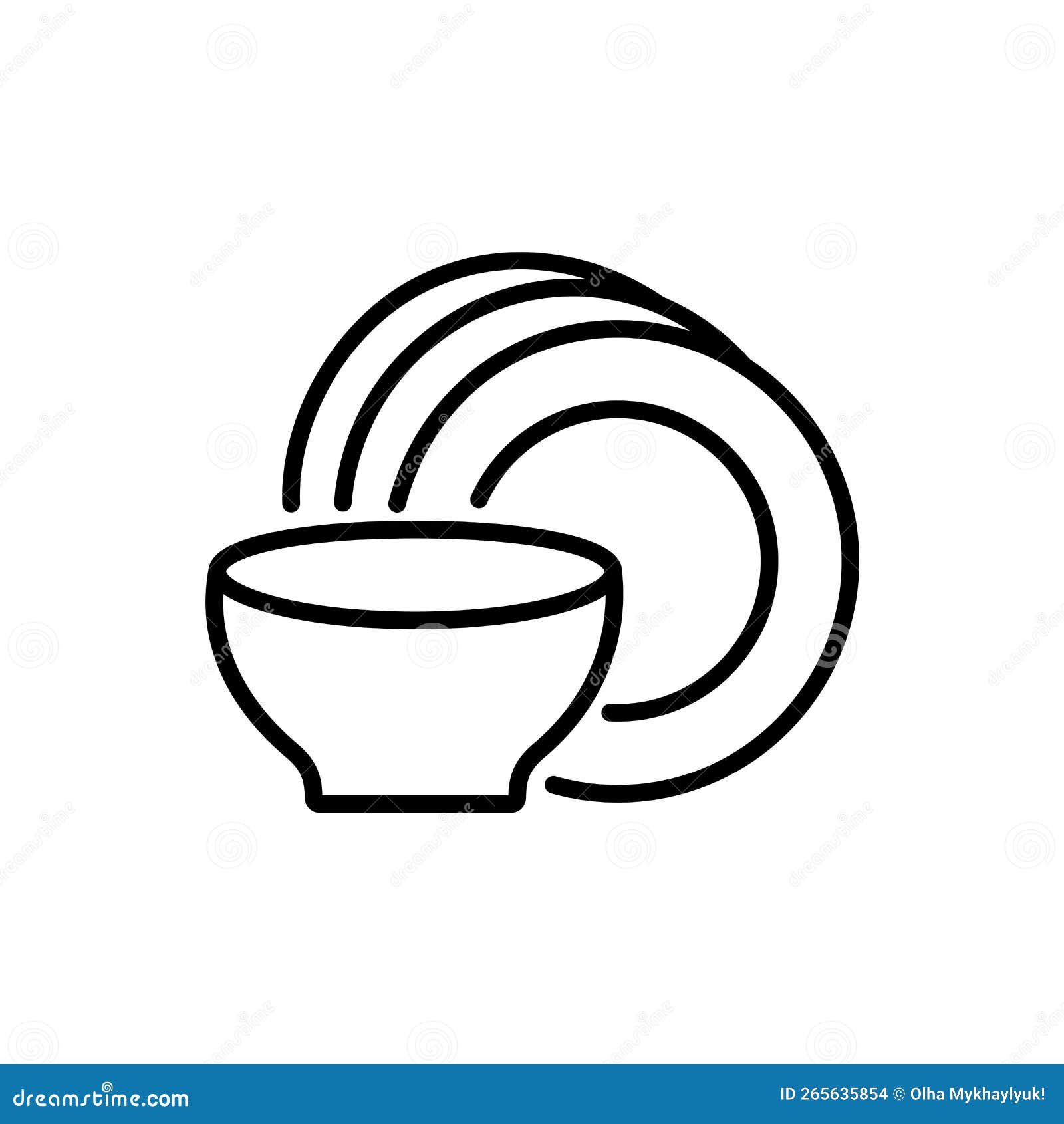 Dinnerware Icon of Plates and Bowls Custom Vector Icons for Websites ...