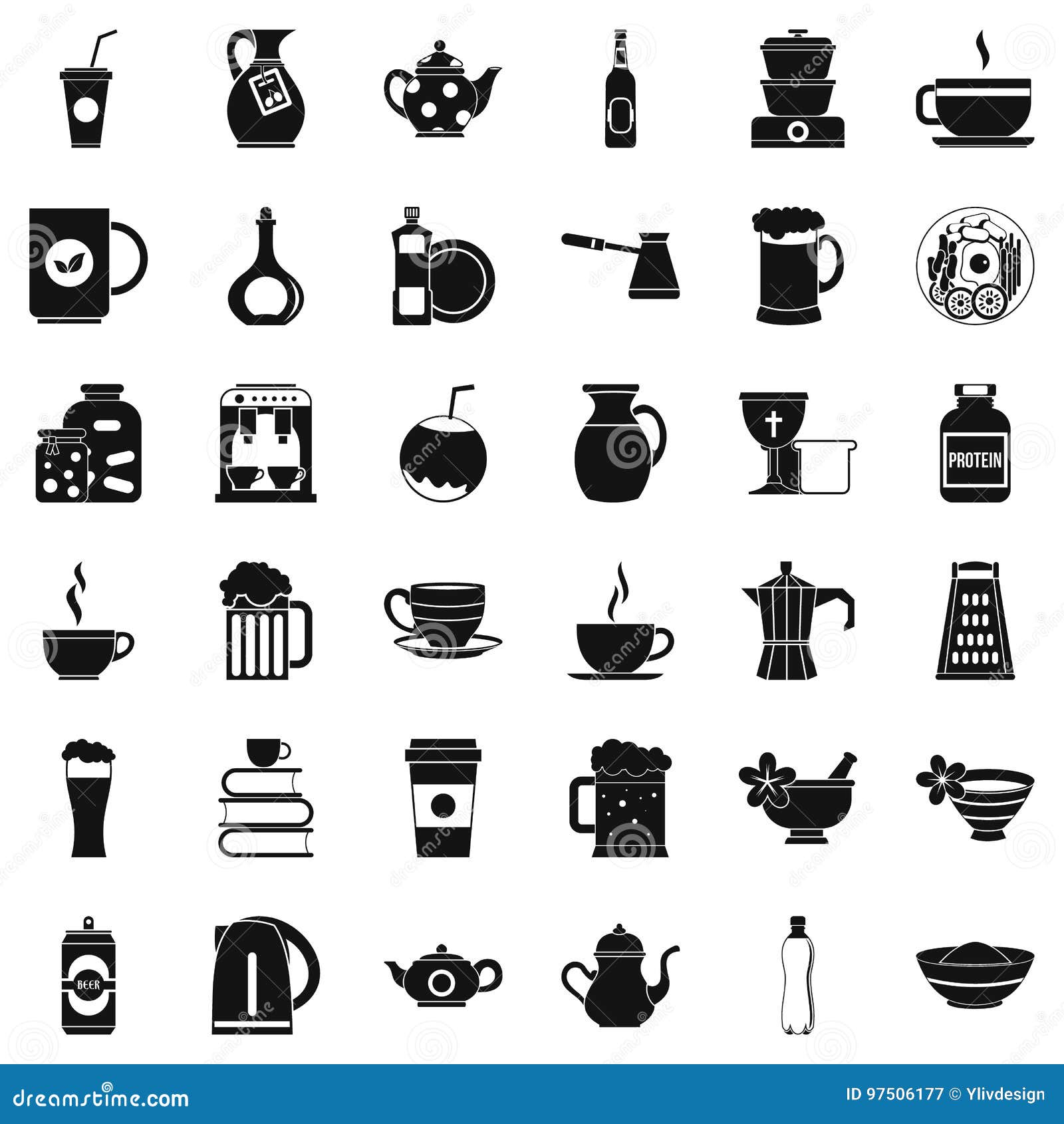 Dinnerware Icons, Signs, Outline Symbols, Concept Linear Illustration ...