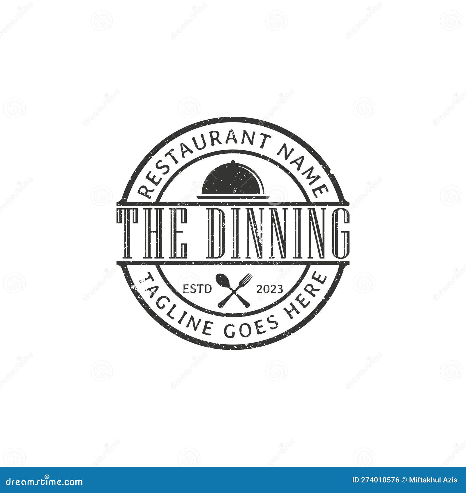 Dinning Restaurant Logo in Vintage Style Stock Vector - Illustration of ...