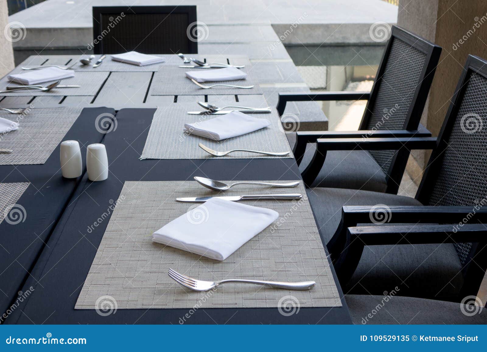 Dinning Set Up in the Restaurant Stock Image - Image of cuisine, icon ...