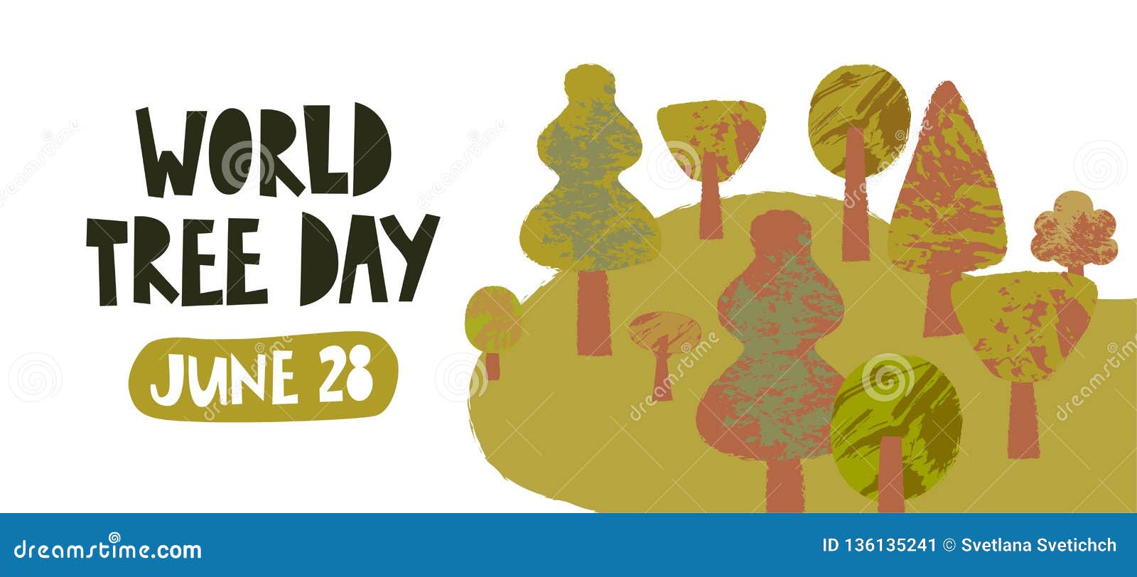 World Tree Day, Forest Day Concept Card or Poster Template Stock Vector ...