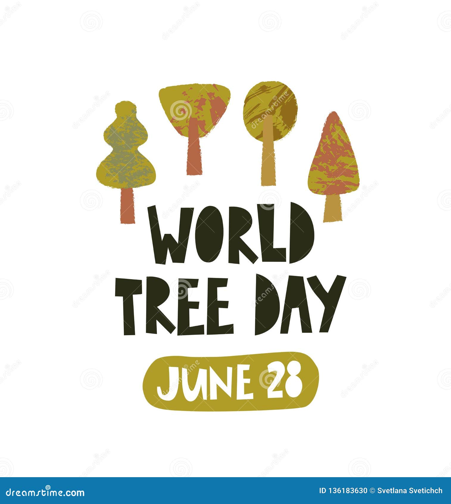 World Tree Day, Forest Day Concept Card or Poster Template Stock Vector ...