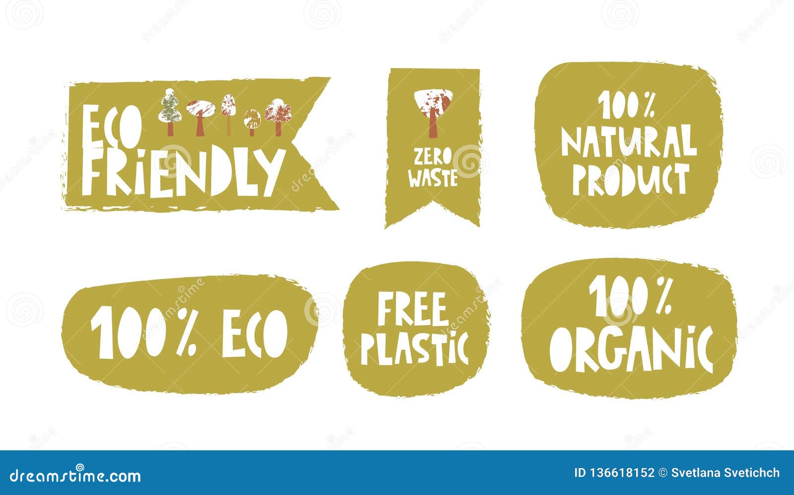 Text Sign, Slogan Design Set on a Theme Environmental, Eco Friendly ...